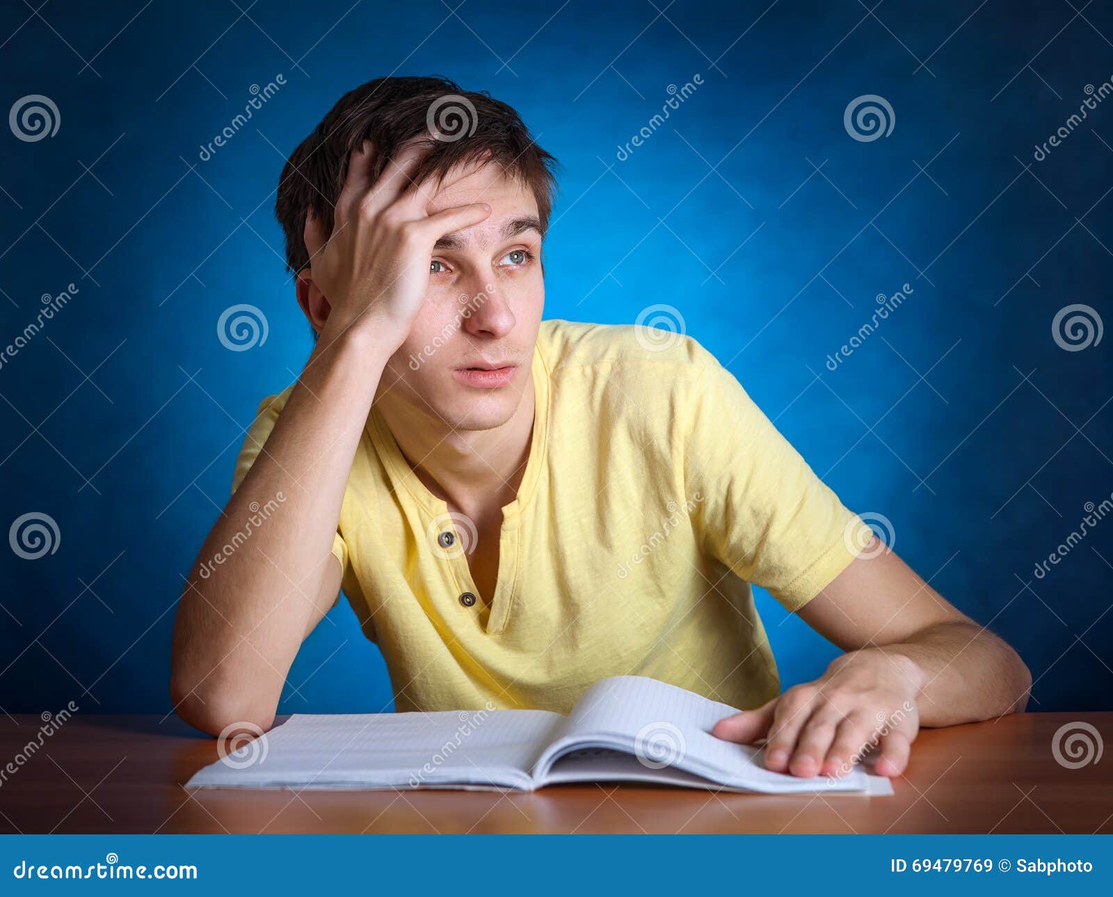 Sad Student with a Book stock image. Image of stress - 69479769