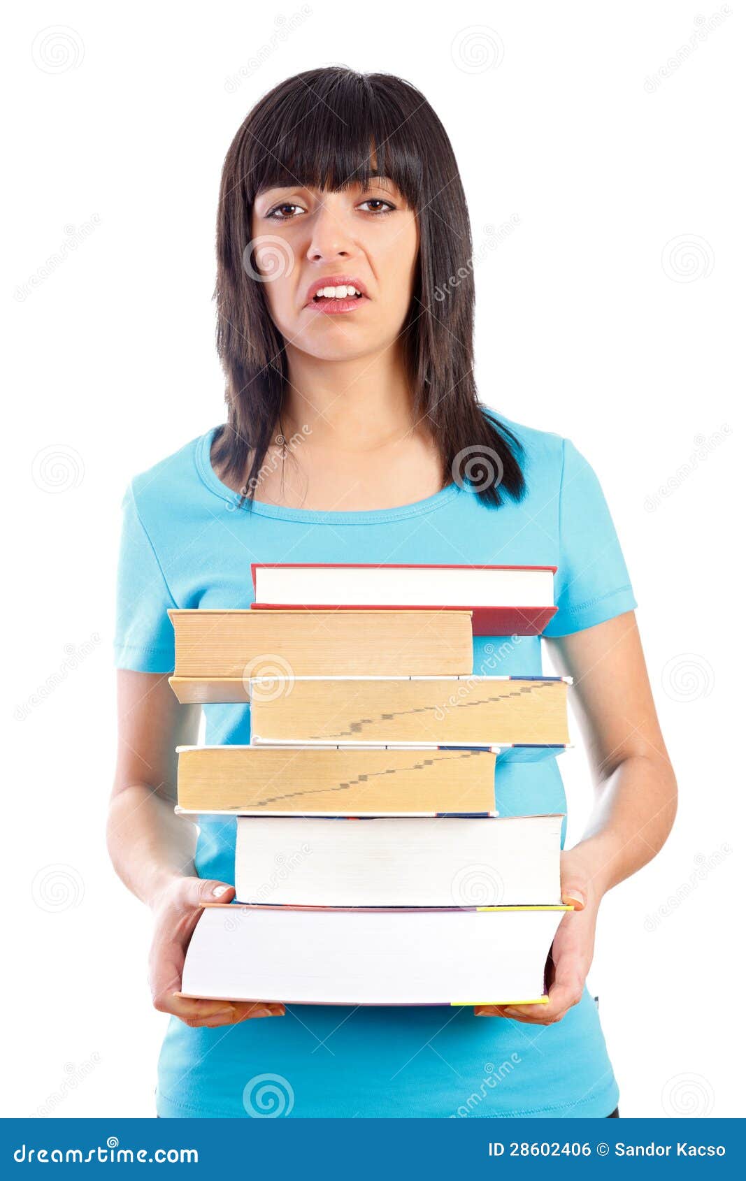 Sad Student Having Too Much To Learn Stock Photo - Image of beautiful ...