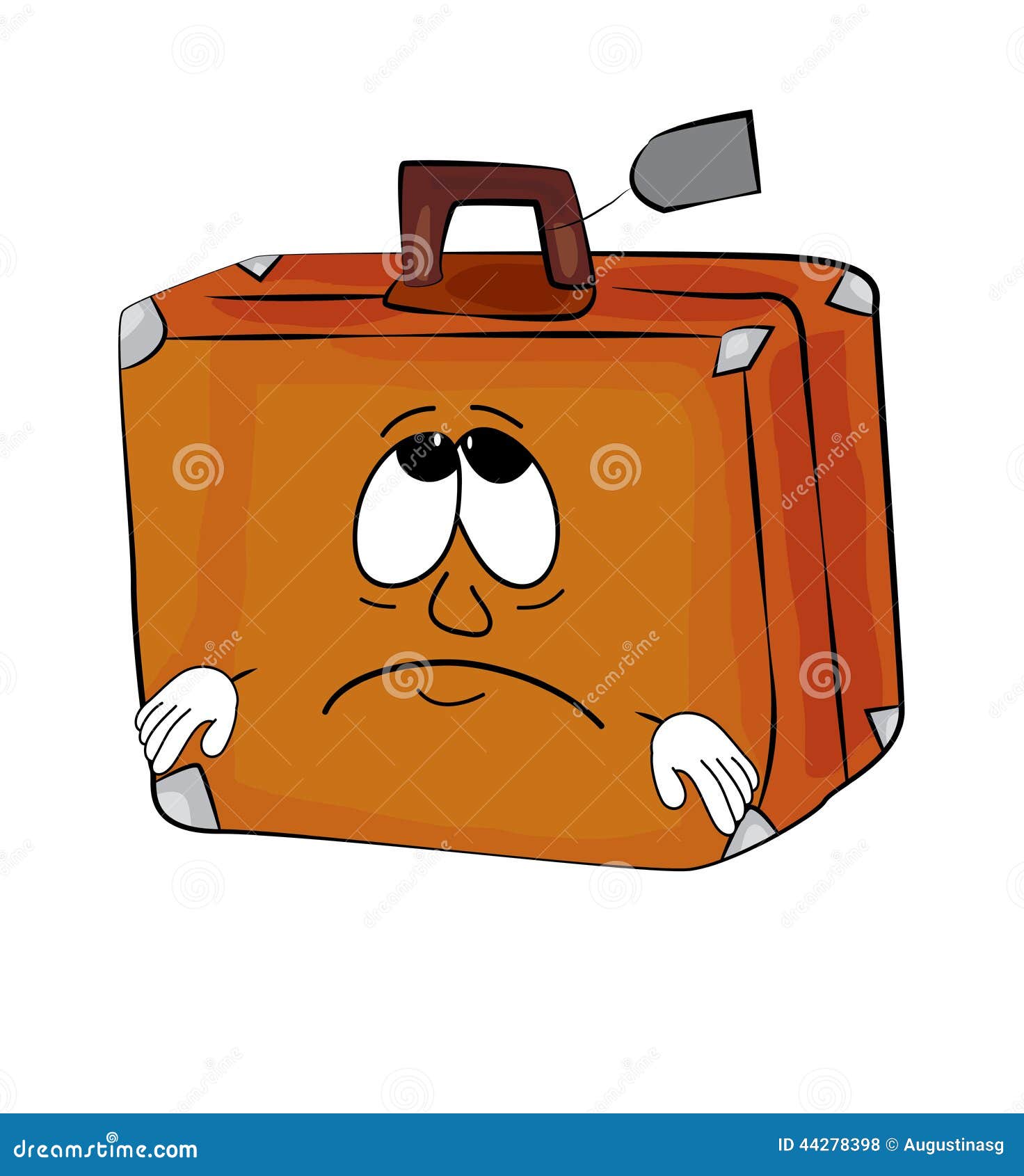Sad suitcase cartoon stock illustration. Illustration of character ...