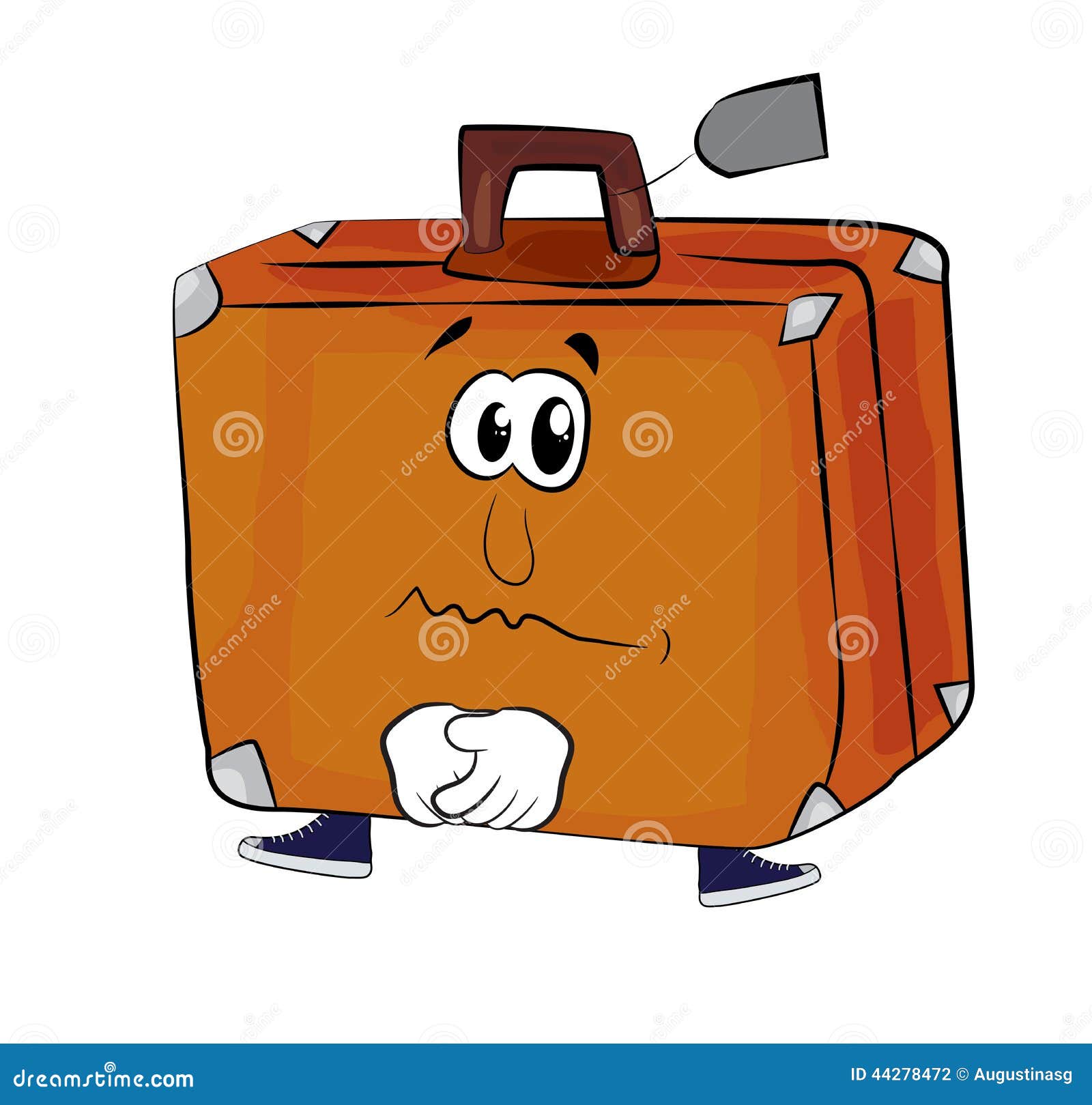 Sad suitcase cartoon stock illustration. Illustration of character ...