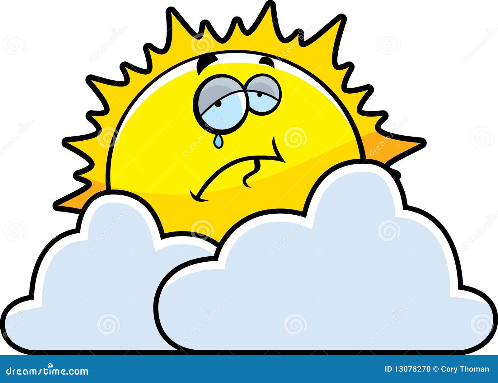 Sad Sun stock vector. Illustration of upset, frown, crying - 13078270