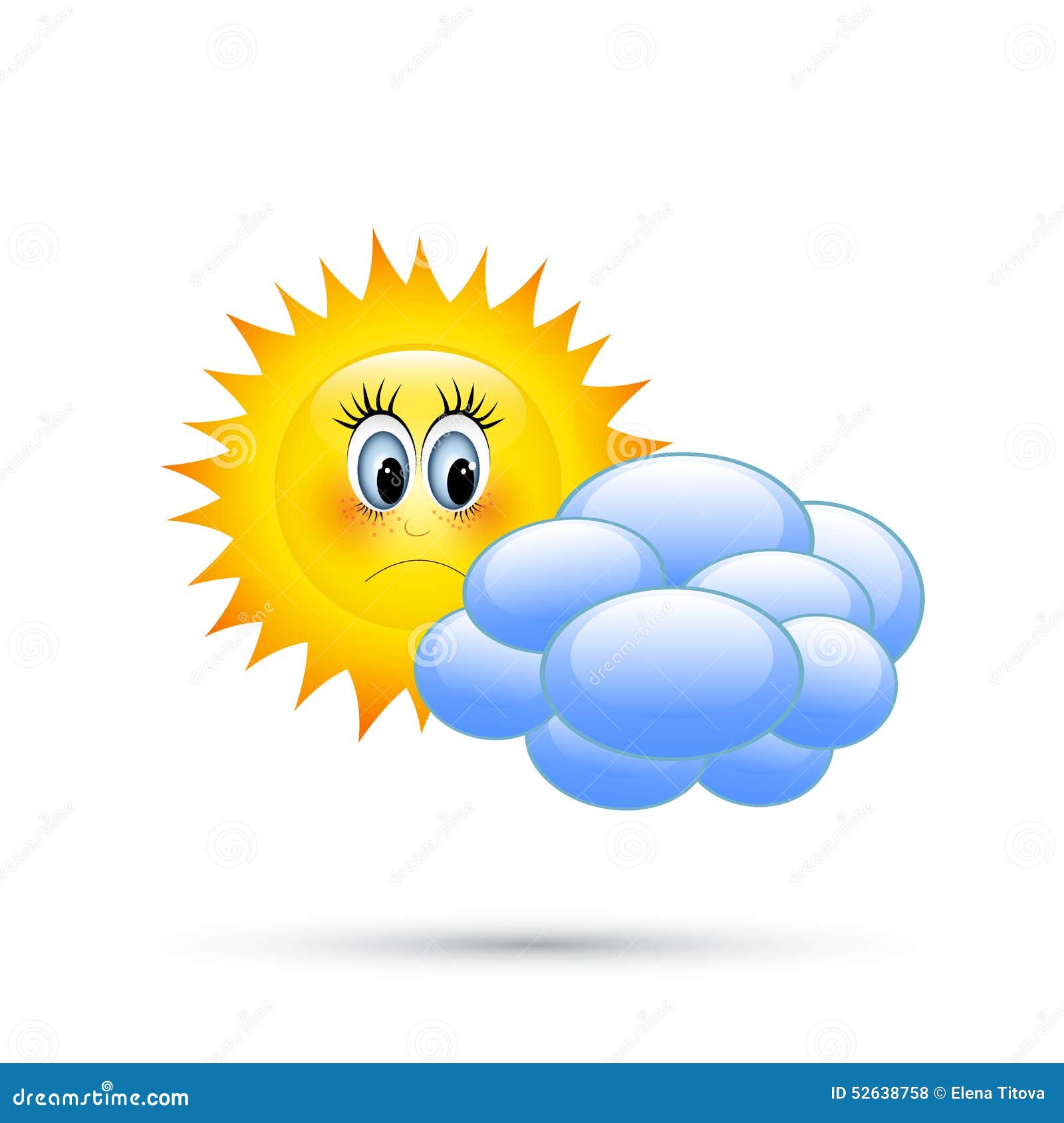 Sad sun stock vector. Illustration of meteorology, face - 52638758