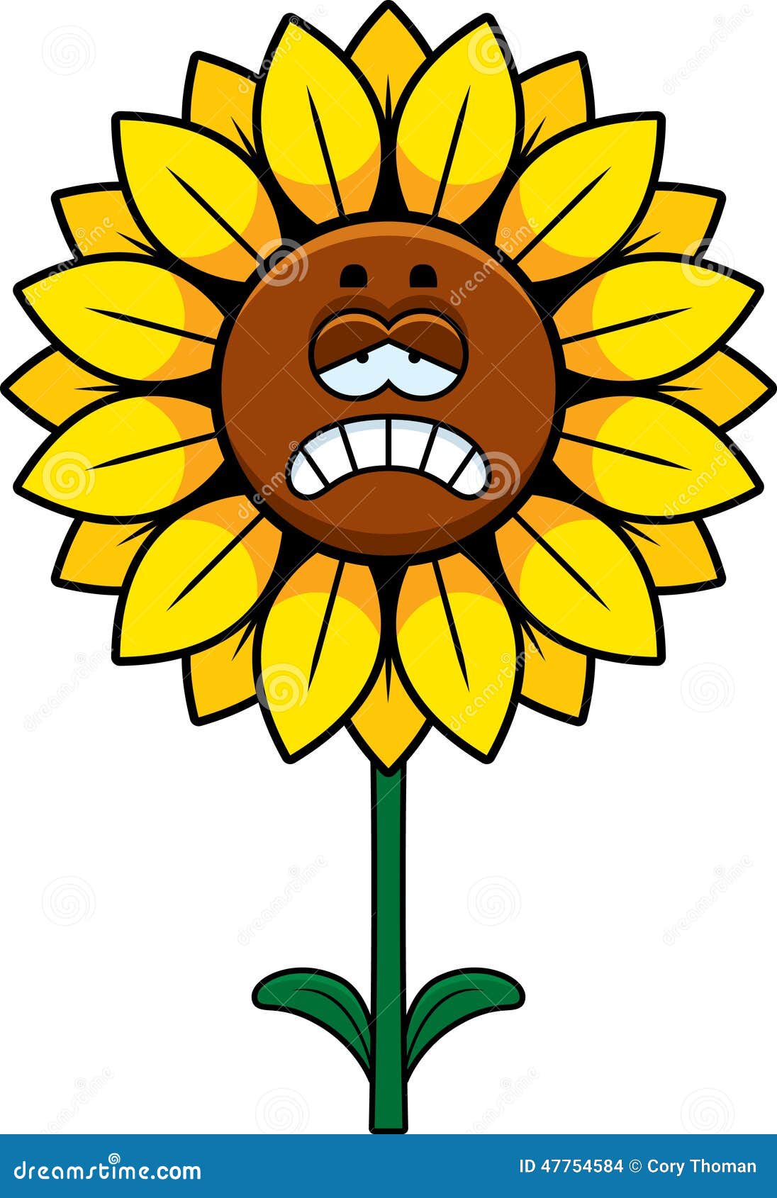 Sad Sunflower stock vector. Illustration of petals, depressed - 47754584
