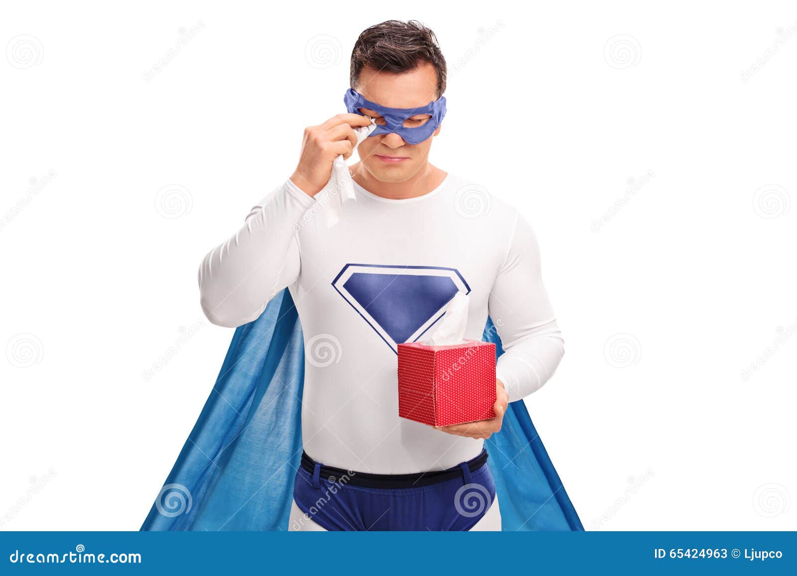 Sad superhero crying stock image. Image of disappointed - 65424963