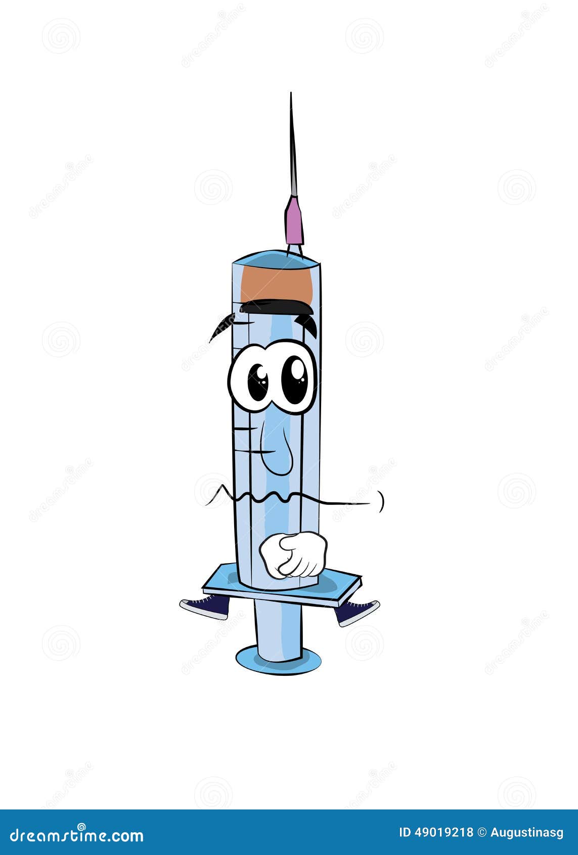 Sad syringe cartoon stock illustration. Illustration of sadness - 49019218