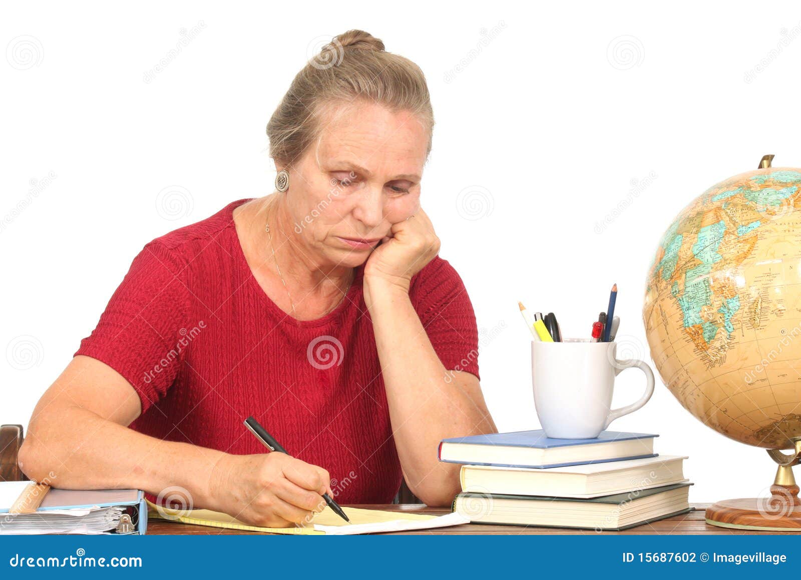 Sad teacher stock photo. Image of frustration, isolated - 15687602