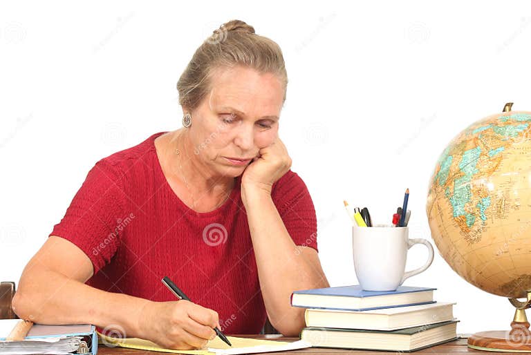 Sad teacher stock photo. Image of frustration, isolated - 15687602