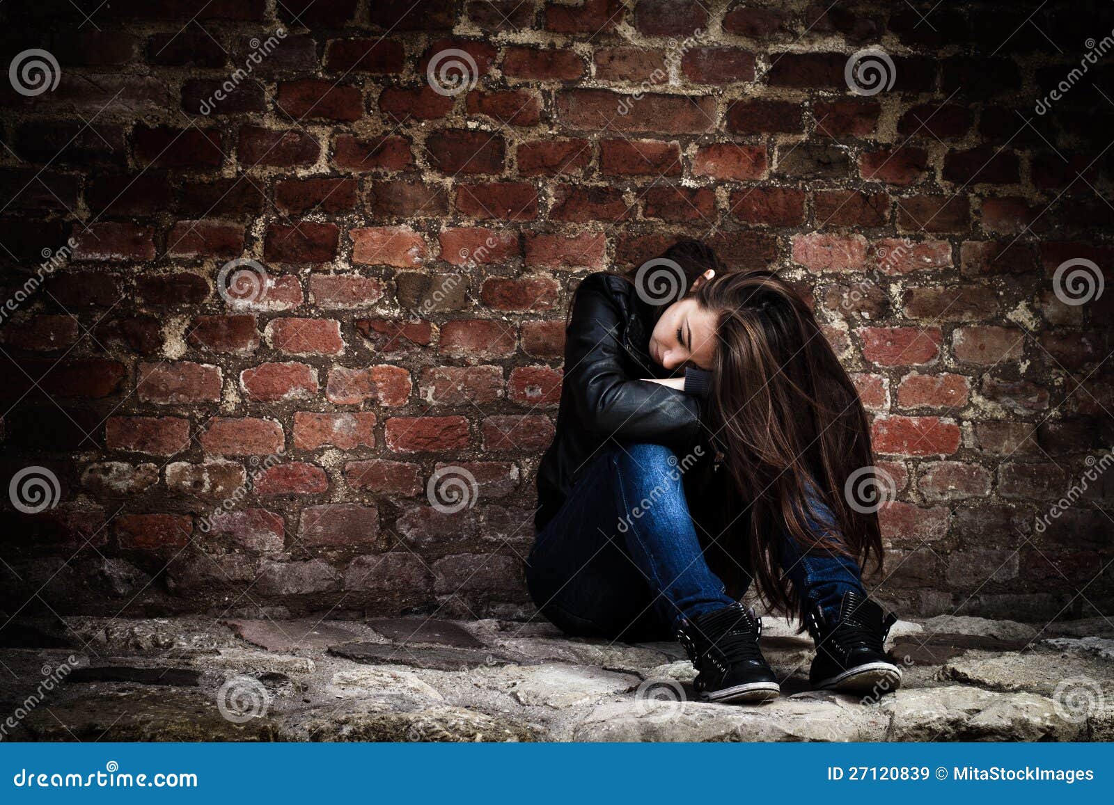 Sad teenage girl stock image. Image of alone, person - 27120839