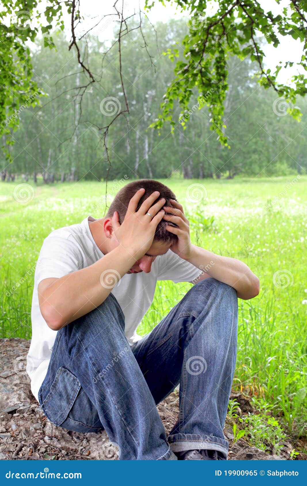 Sad teenager stock image. Image of male, nostalgia, nervousness - 19900965
