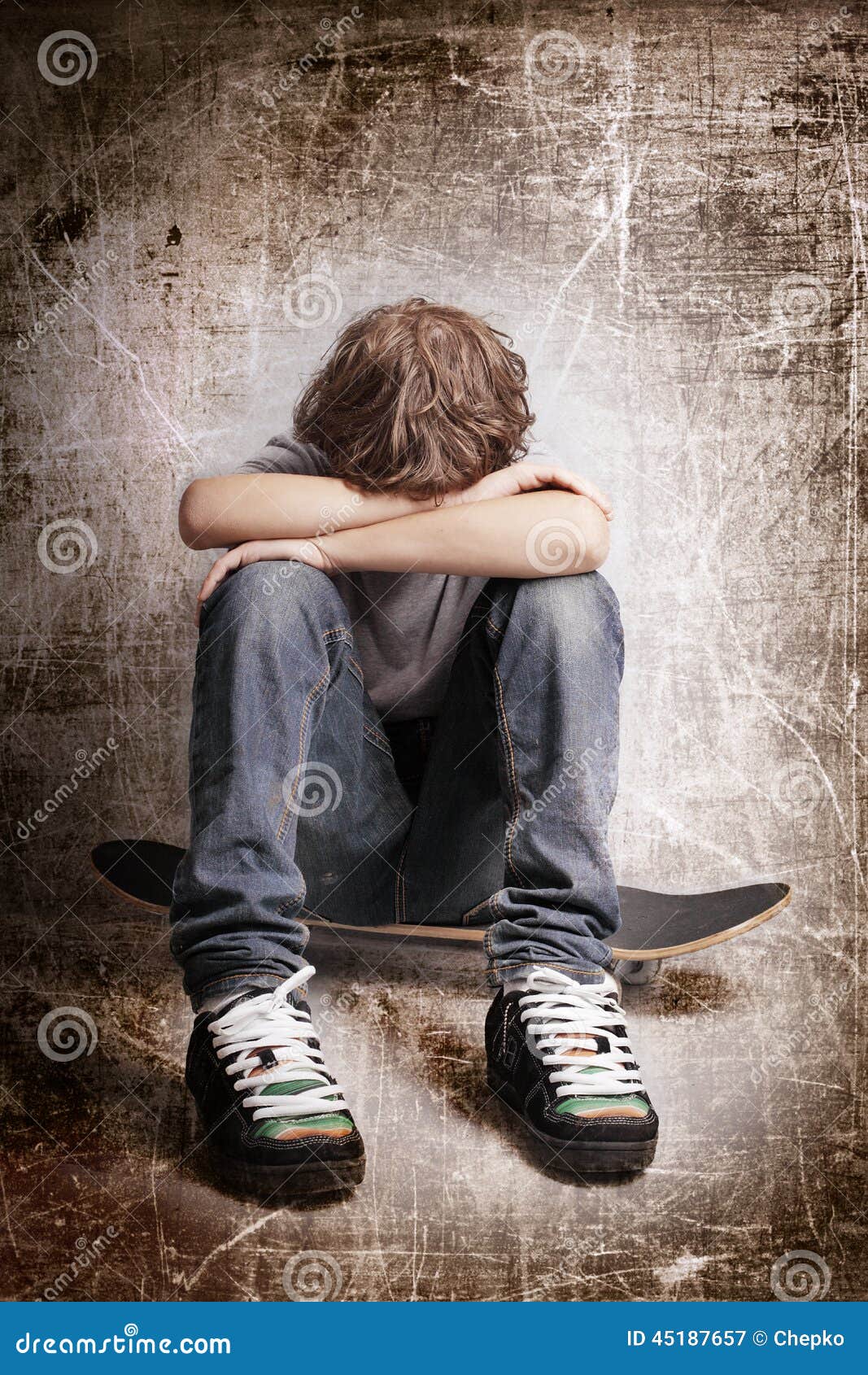 Sad teenager stock image. Image of depression, portrait - 45187657