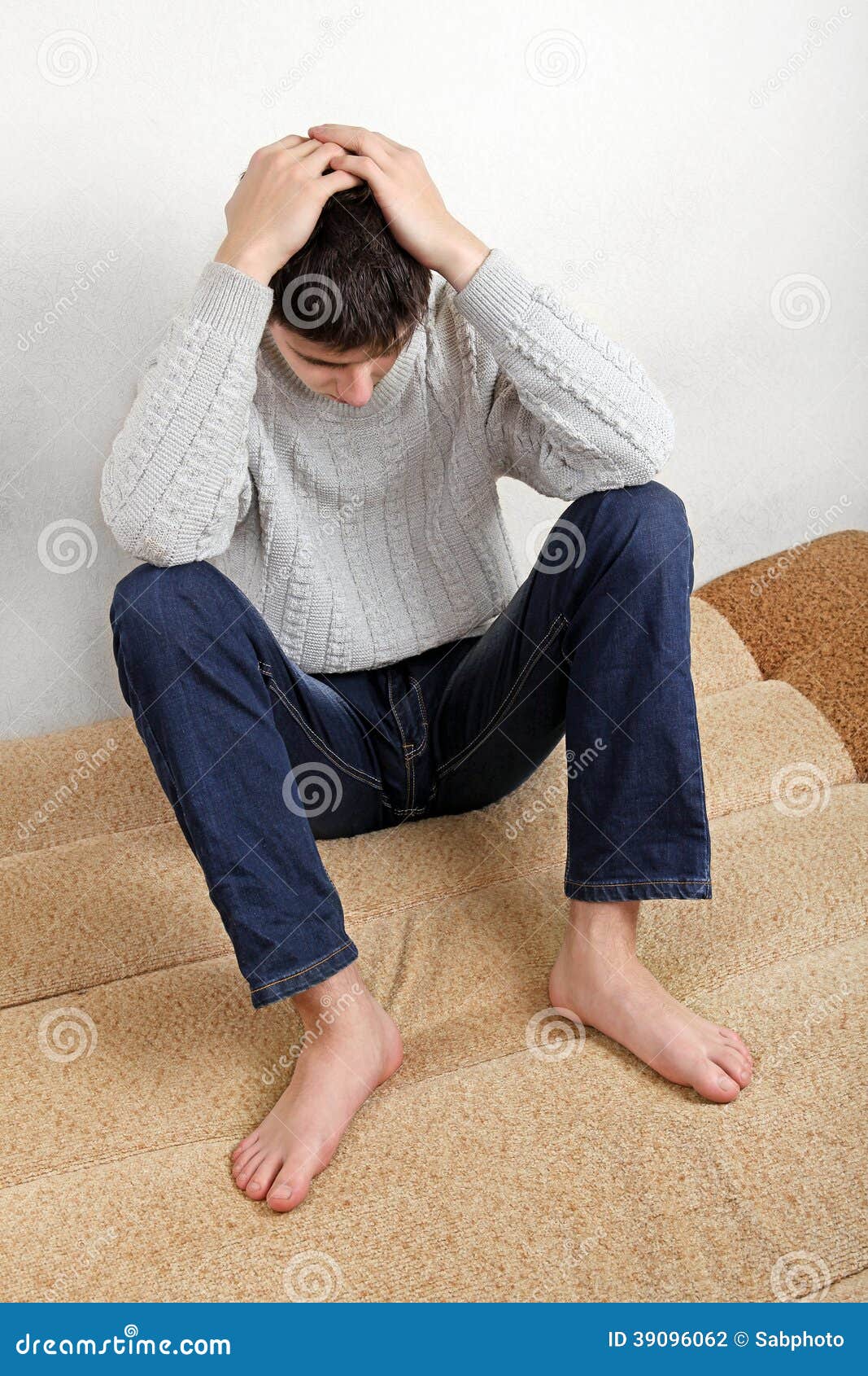 Sad Teenager at Home stock photo. Image of depression - 39096062