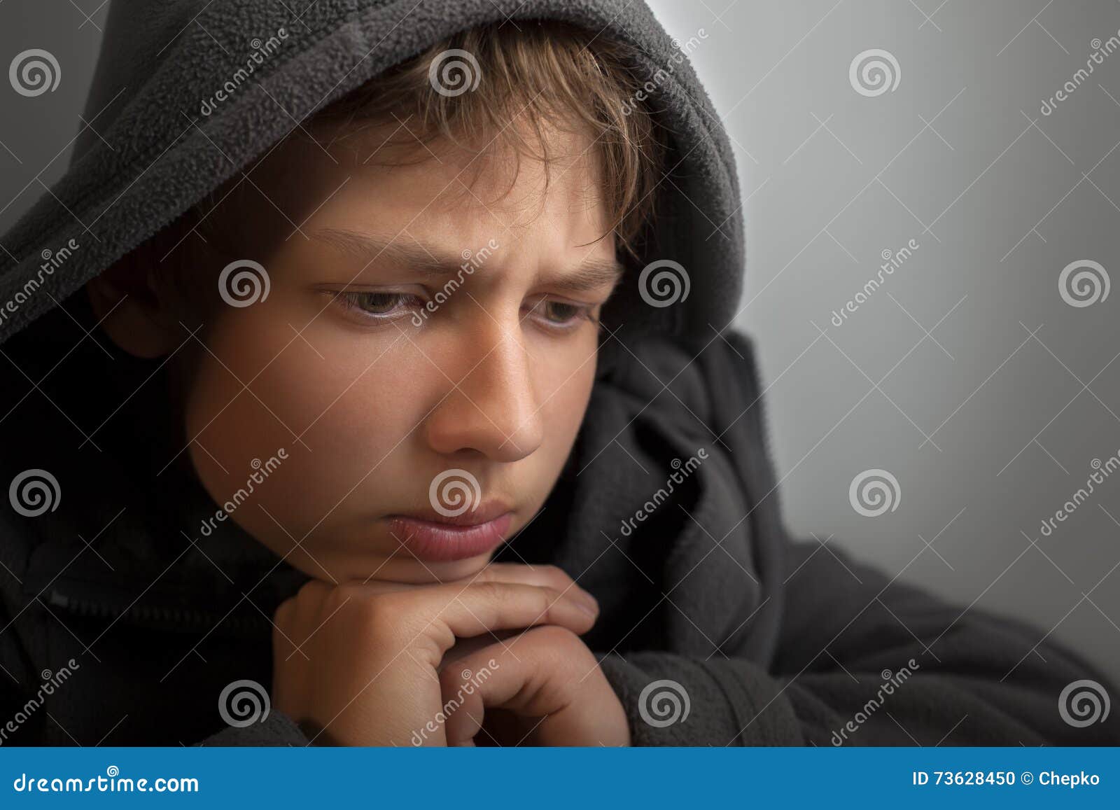 Sad Teenager Sitting Alone Thinking about Problems Stock Photo - Image ...