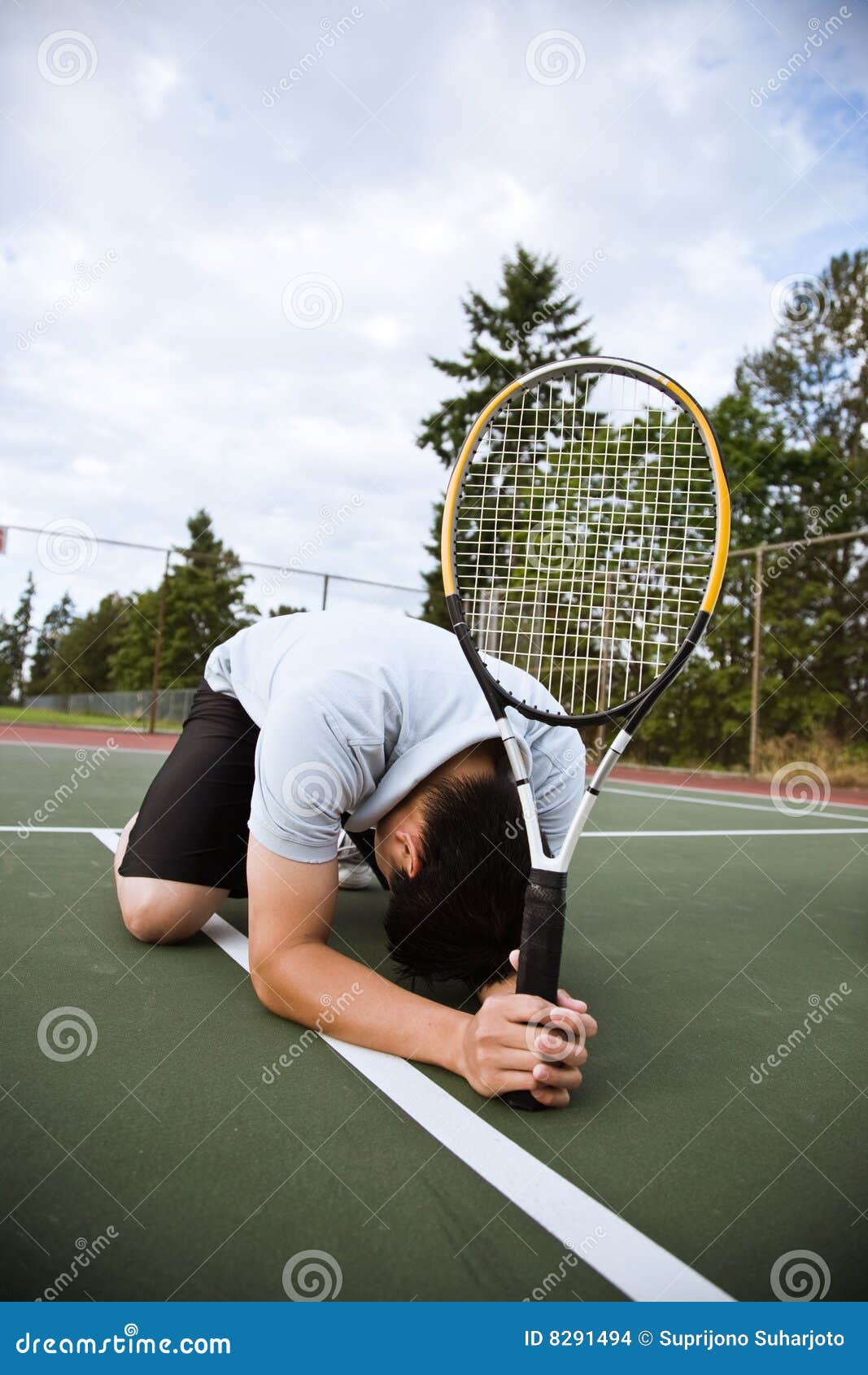 Sad Tennis Player after Defeat Stock Photo - Image of court, copyspace ...