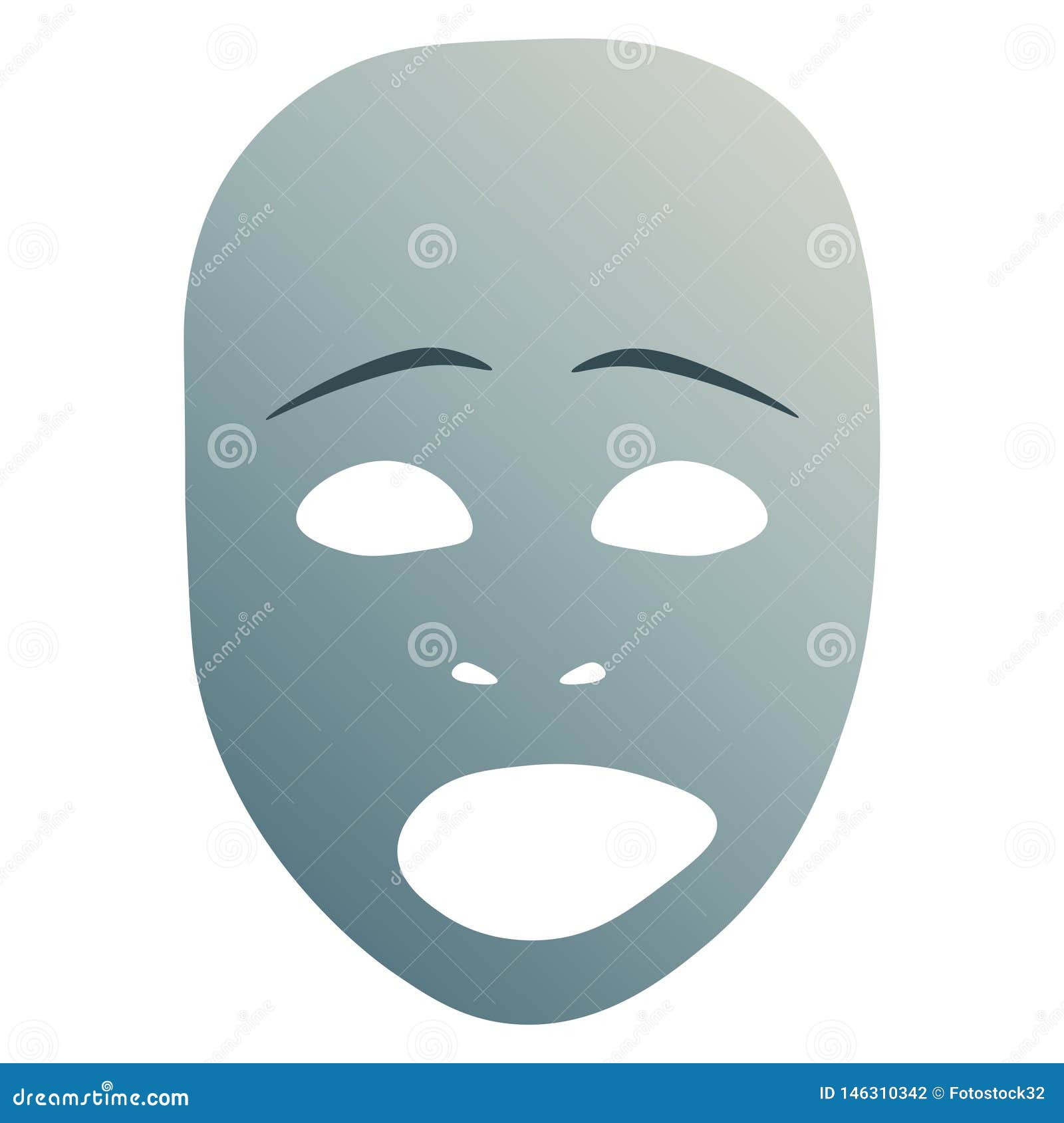 Sad theatrical mask stock vector. Illustration of plain - 146310342