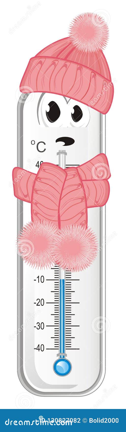 Sad thermometer in clothes stock illustration. Illustration of ...