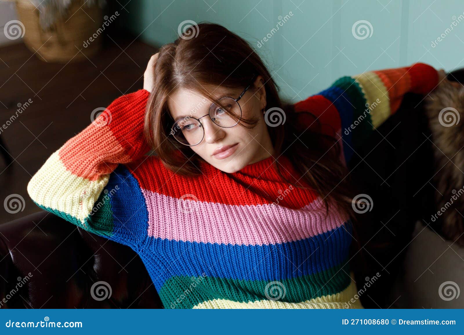A Sad and Thoughtful Woman Sits on a Sofa, a Heavy Separation and ...