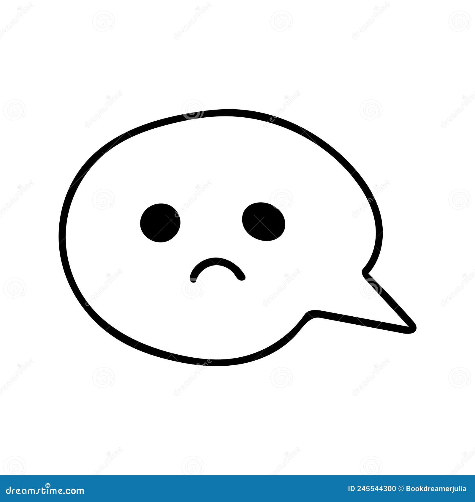 Sad Thoughts Bubble Line Art Icon. Depressed Mental State, Therapy ...