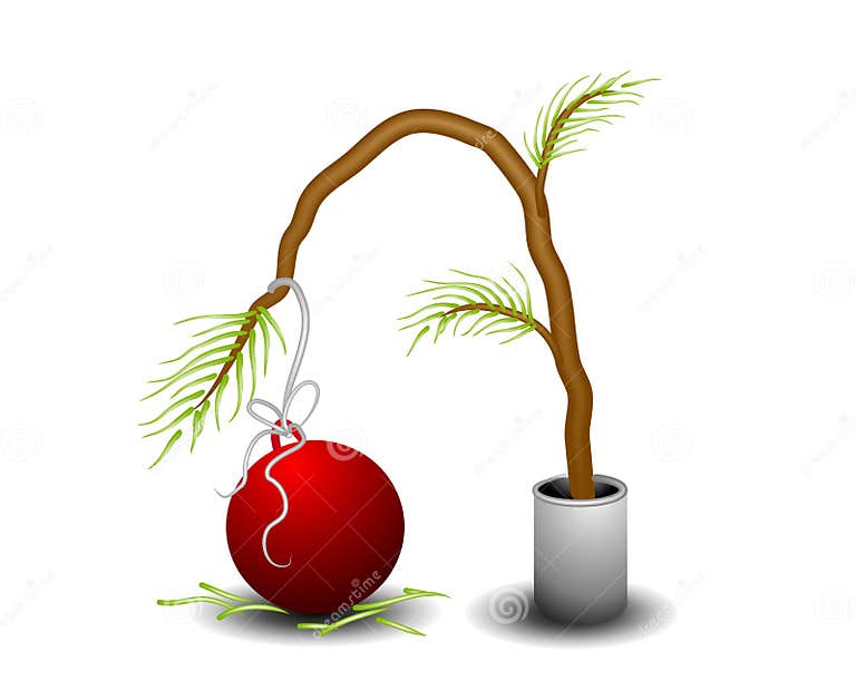 Sad Tiny Christmas Tree stock illustration. Illustration of tree - 3424733