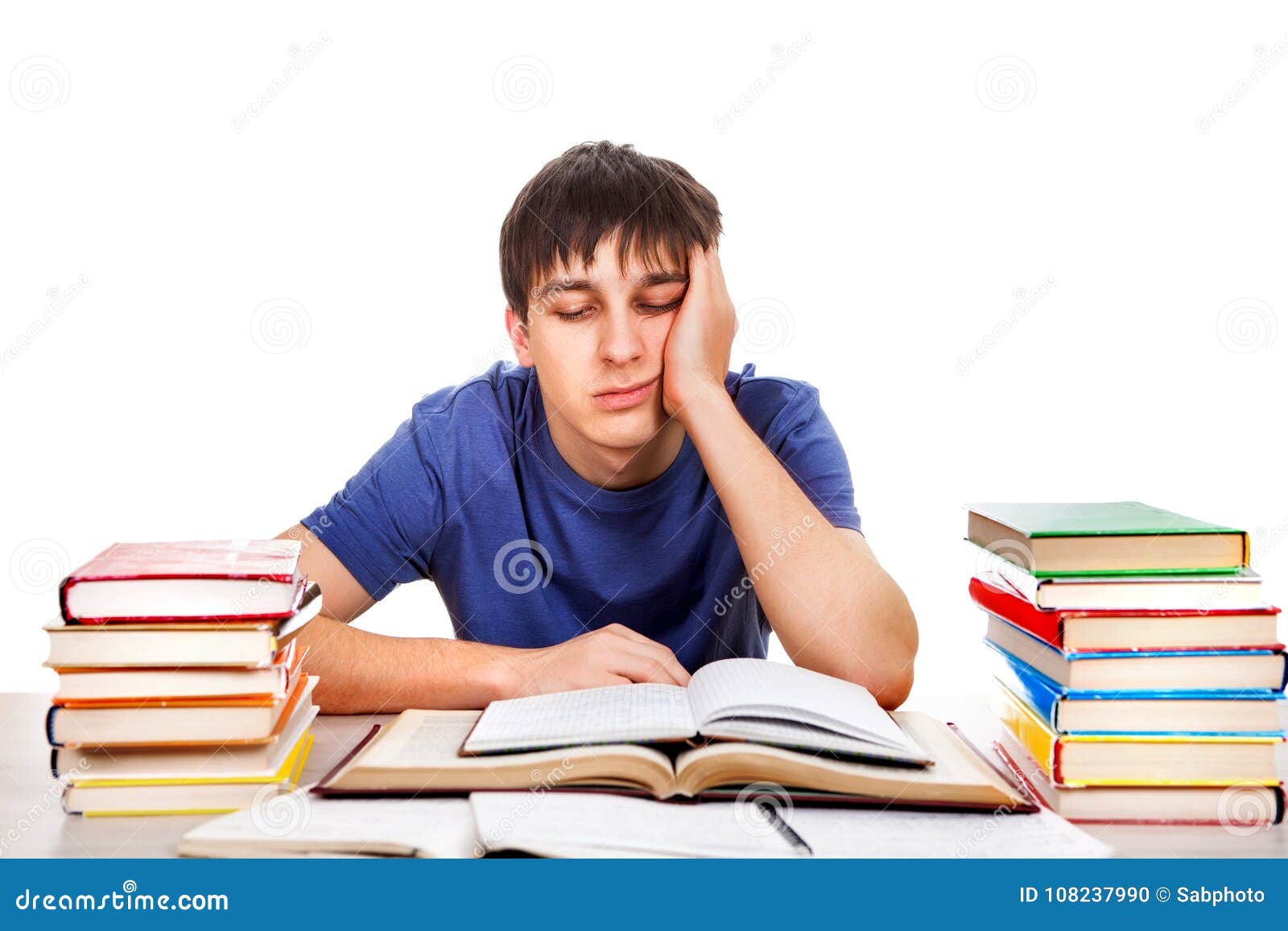 Sad Student with a Books stock photo. Image of school - 108237990