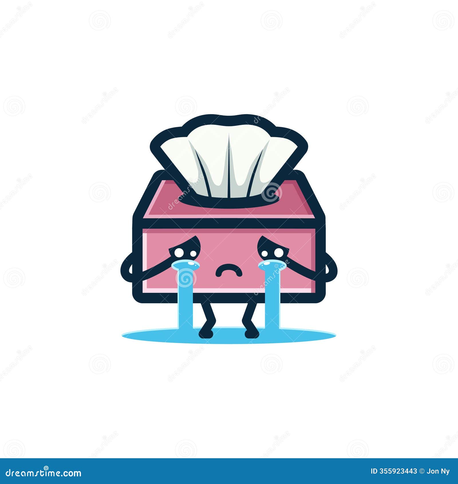 Sad Tissue Box Character stock vector. Illustration of drawing - 355923443