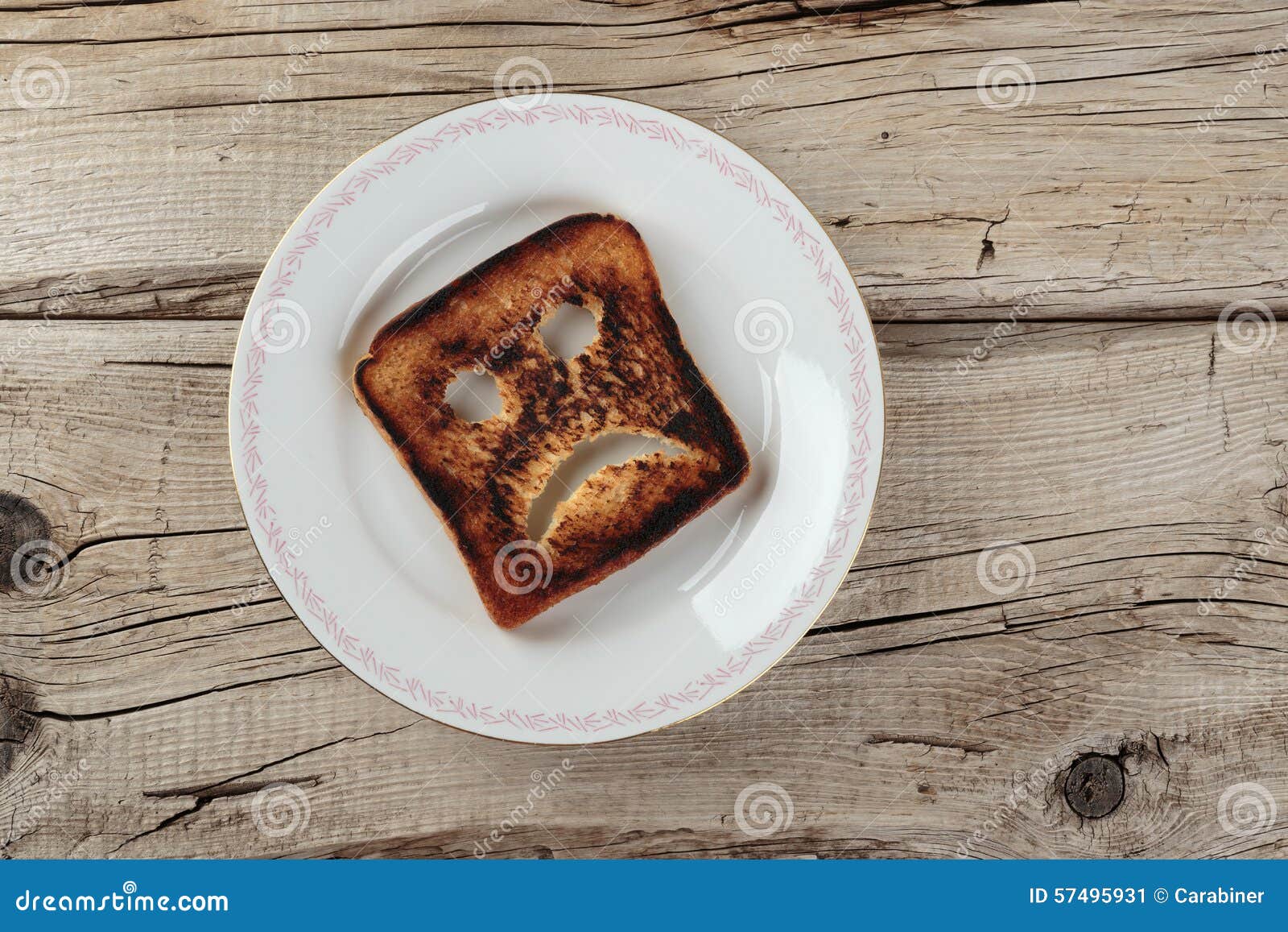 Sad toast on an old wooden stock image. Image of plate - 57495931
