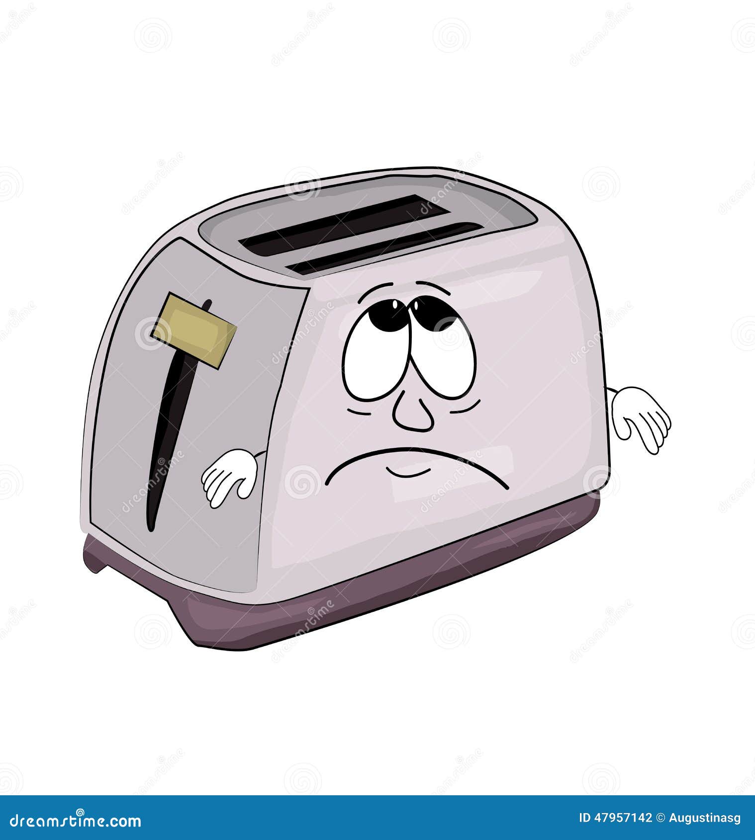 Sad toaster cartoon stock illustration. Illustration of lonely - 47957142