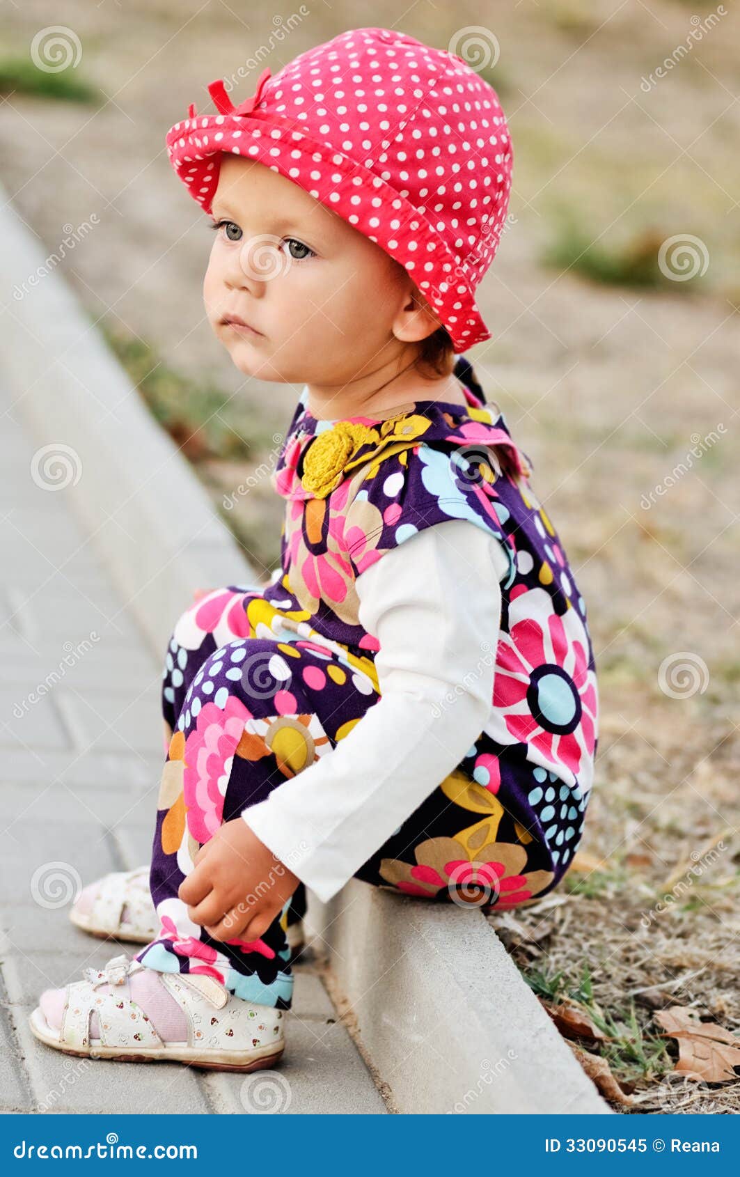 Sad toddler stock image. Image of garden, infant, nice - 33090545