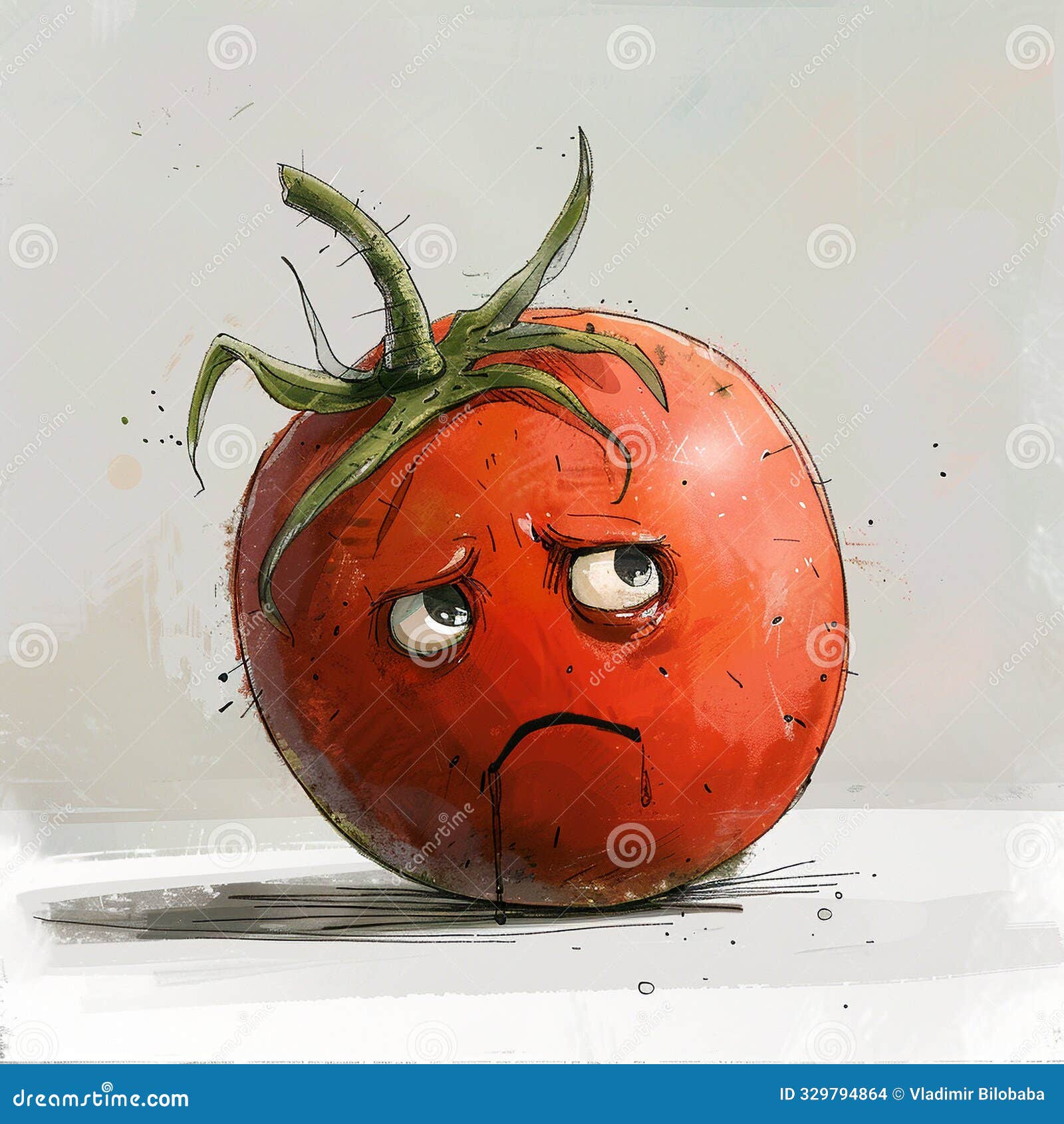 A Sad Tomato Depicts Emotional Expressionized Artwork in a Light ...