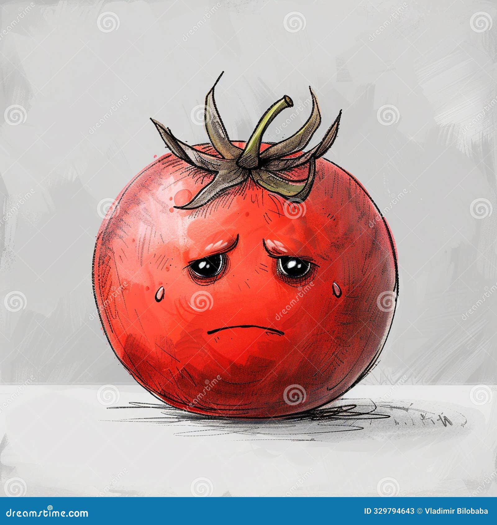 A Sad Tomato Depicts Emotions with Teardrops Expressing Vulnerability ...