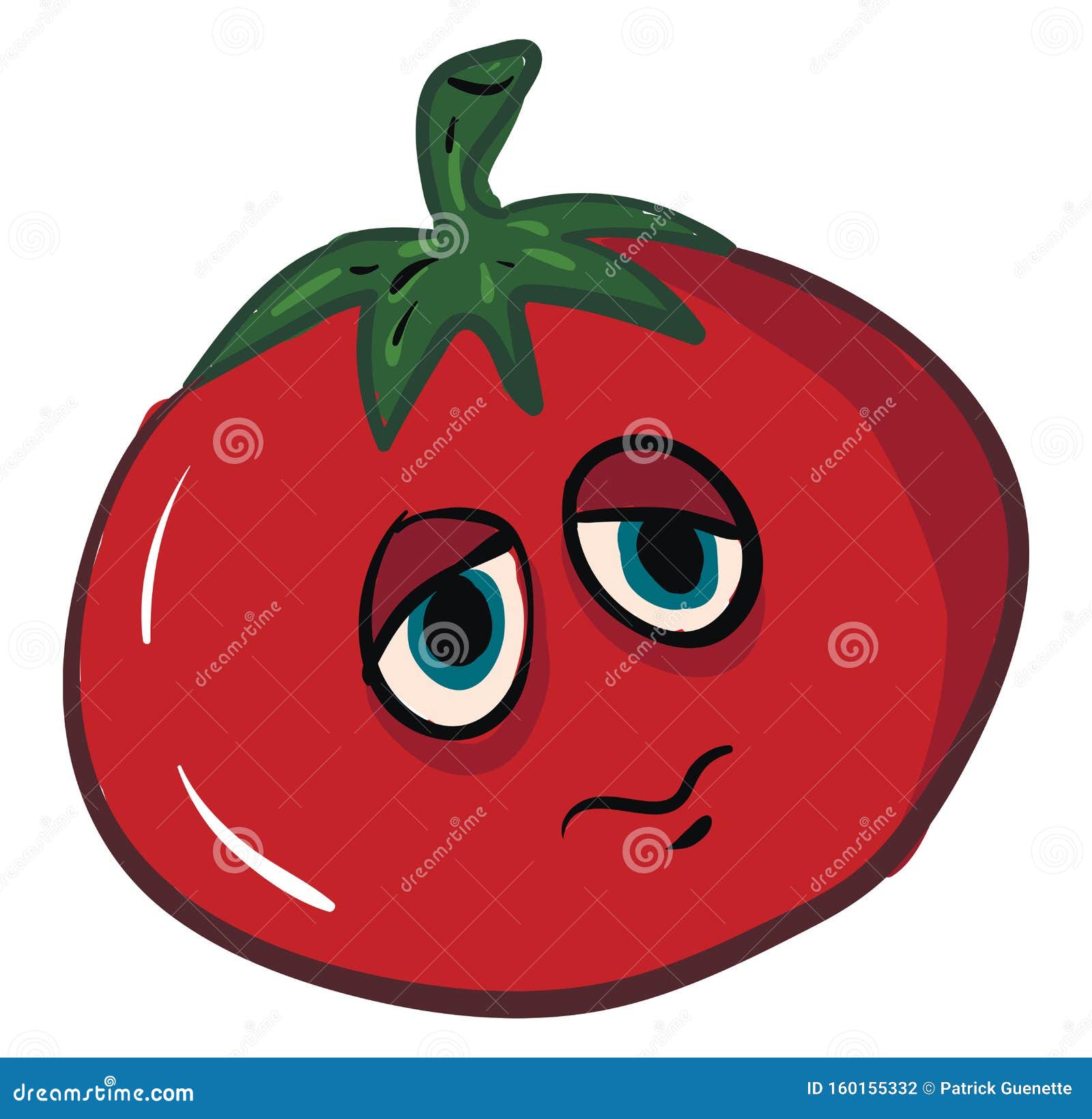 Sad Tomato Illustration Vector Stock Vector - Illustration of nature ...
