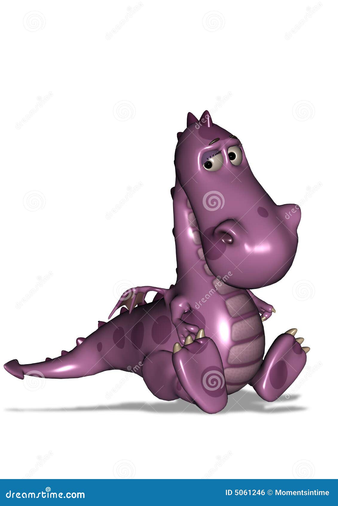 Sad Toon Dragon with Clipping Path Stock Illustration - Illustration of ...