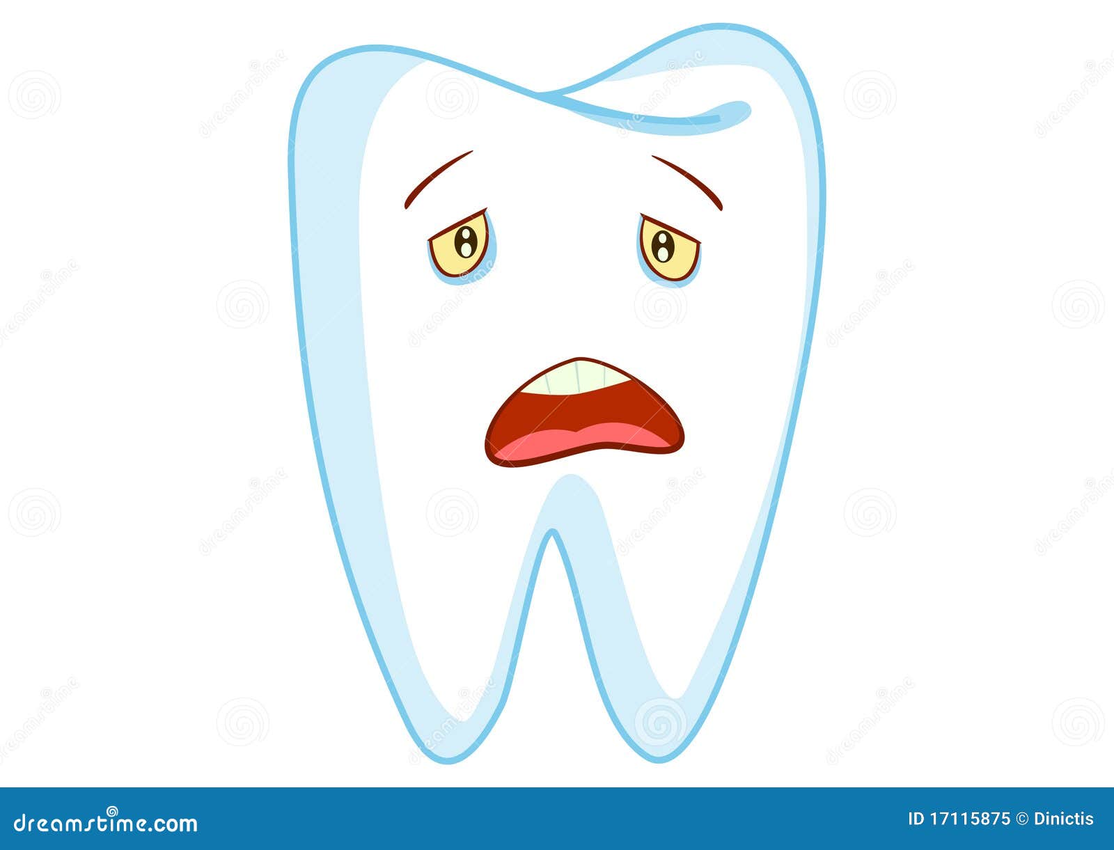 Sad Tooth Cartoon Character Illustration Stock Illustration