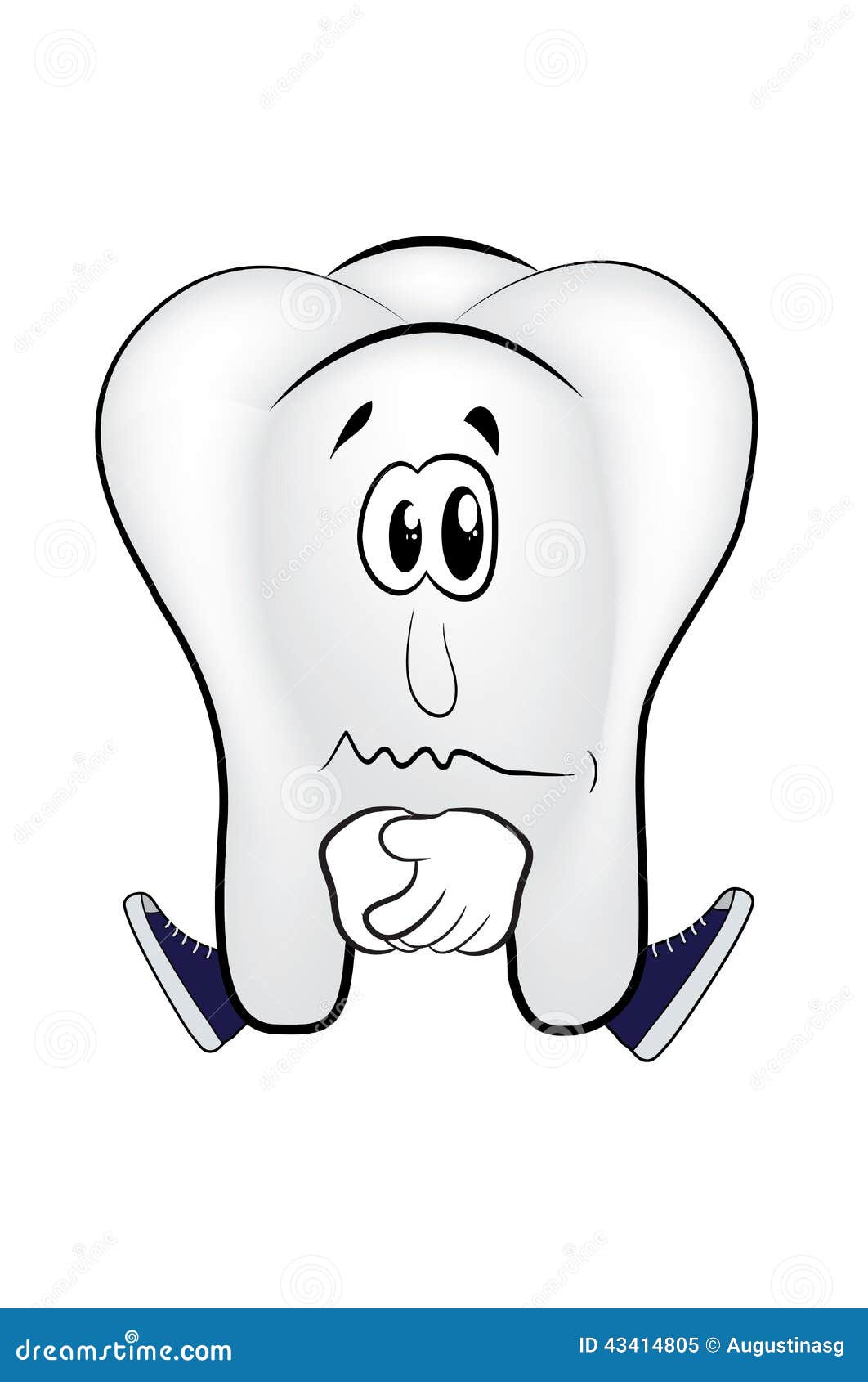 Sad tooth cartoon stock illustration. Illustration of isolated - 43414805