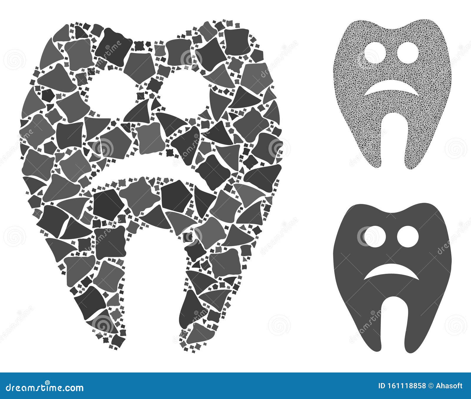 Sad Tooth Mosaic Icon of Raggy Parts Stock Vector - Illustration of ...