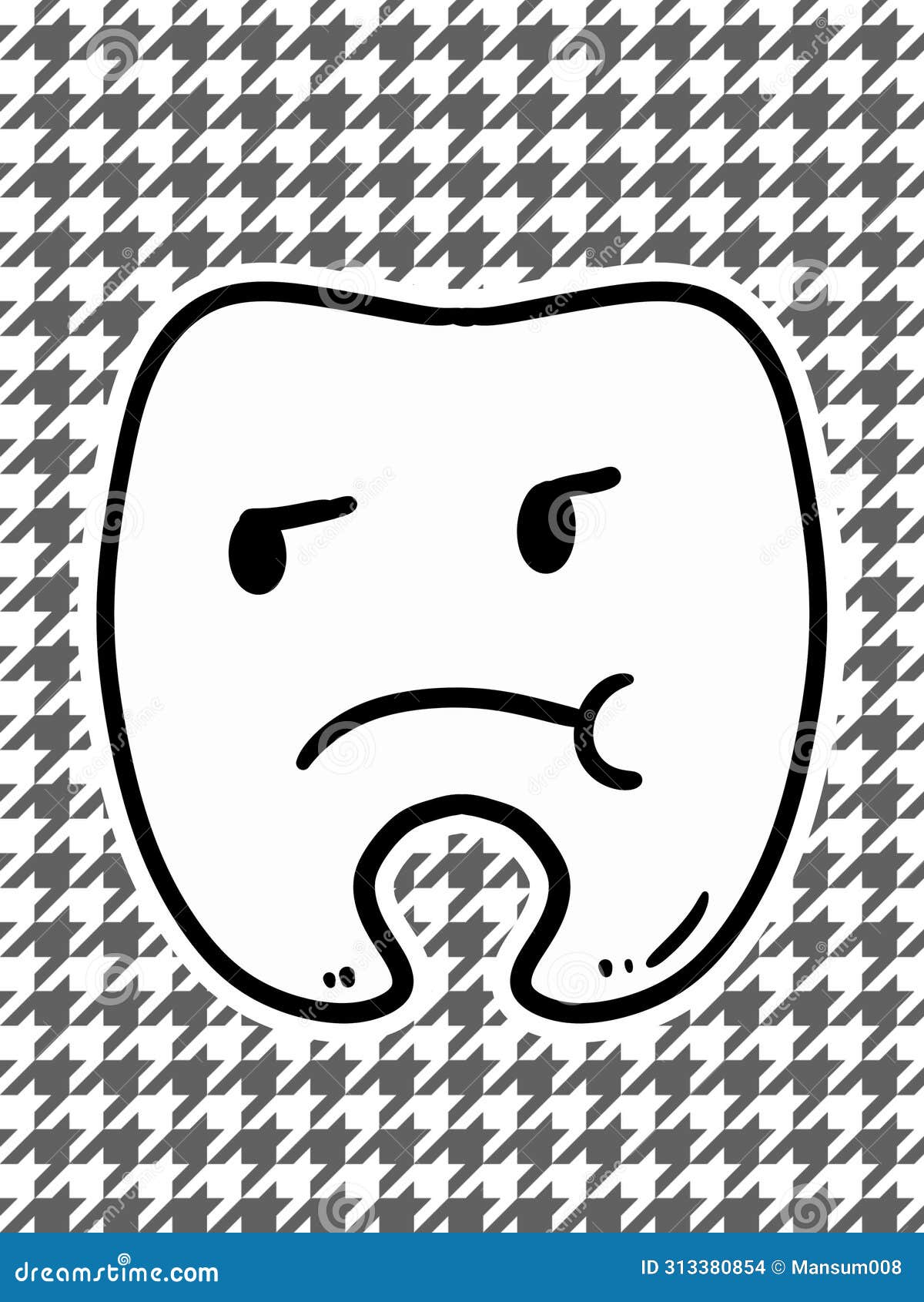 Sad Tooth Icon Cartoon Illustration Stock Illustration - Illustration ...