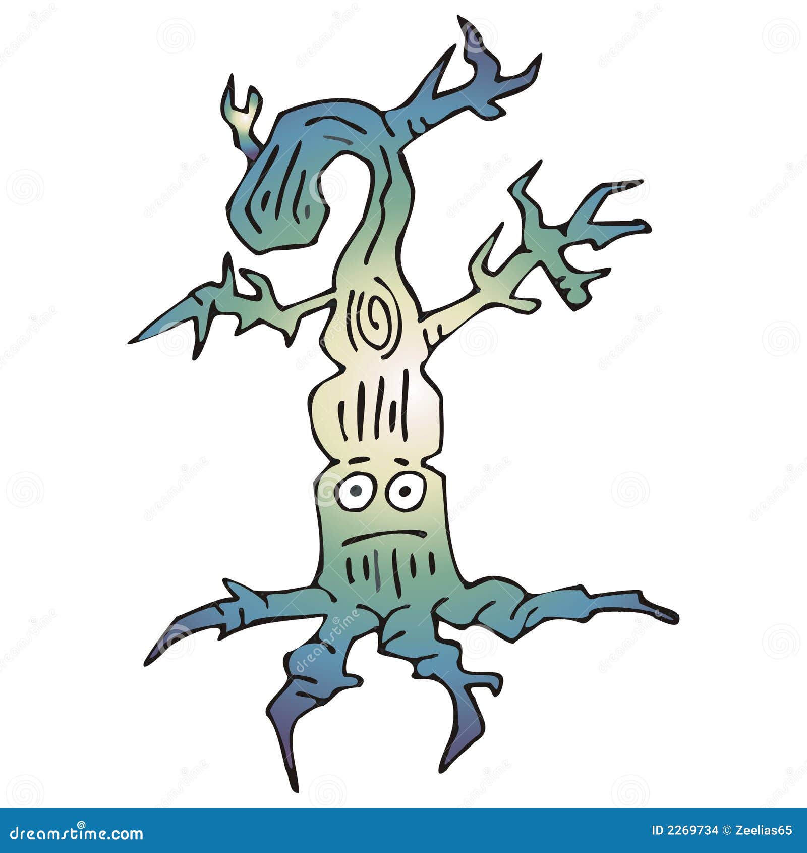 Sad tree stock vector. Illustration of clip, cartoon, animal - 2269734