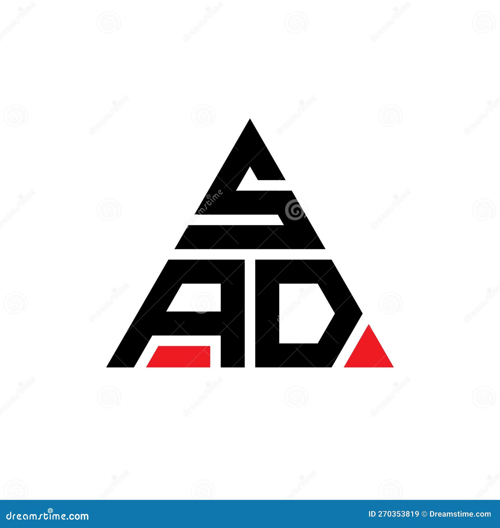 SAD Triangle Letter Logo Design with Triangle Shape. SAD Triangle Logo ...