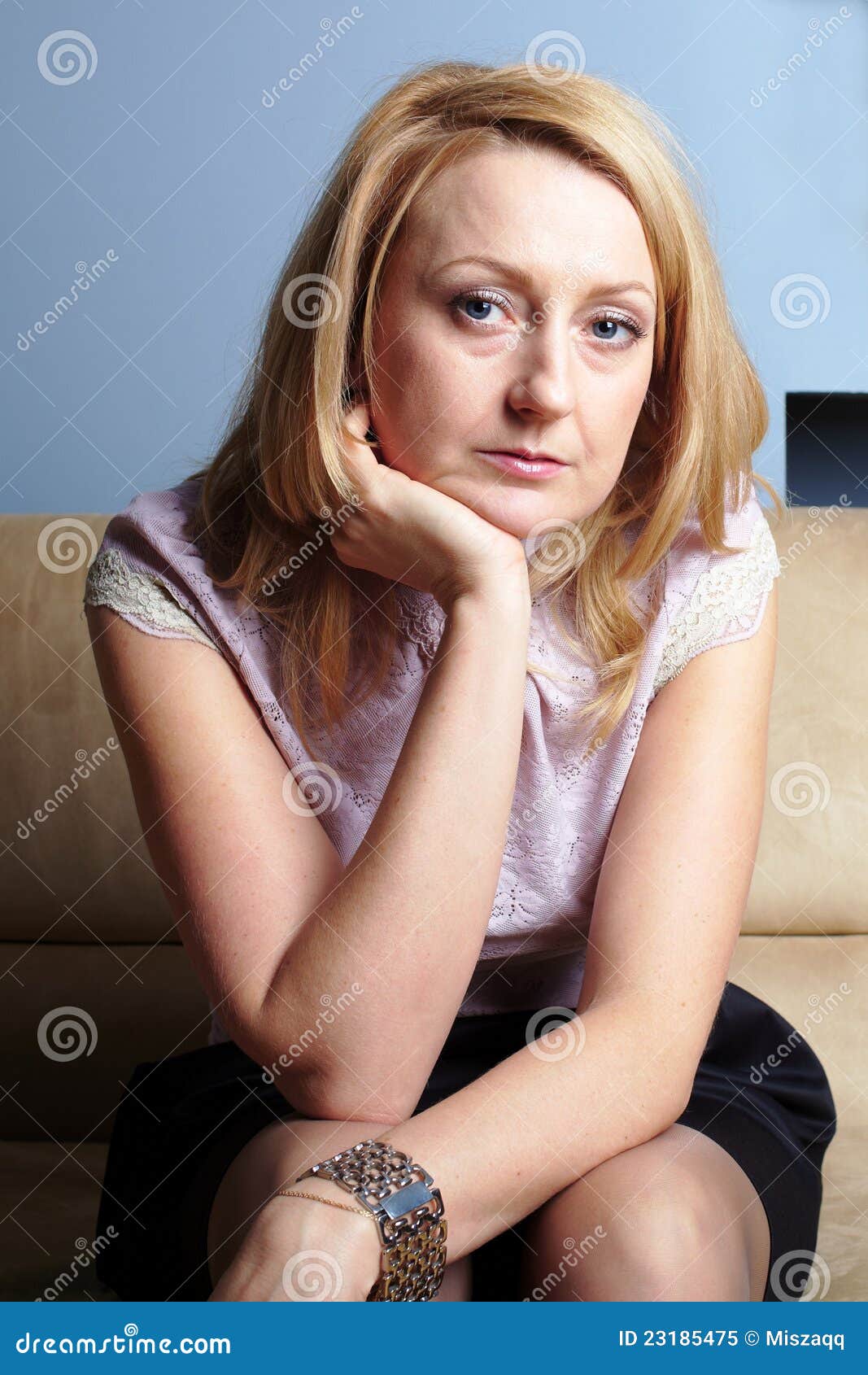 Sad Unhappy Female Hide Face In Hands Cry. Depressed Young Woman With ...