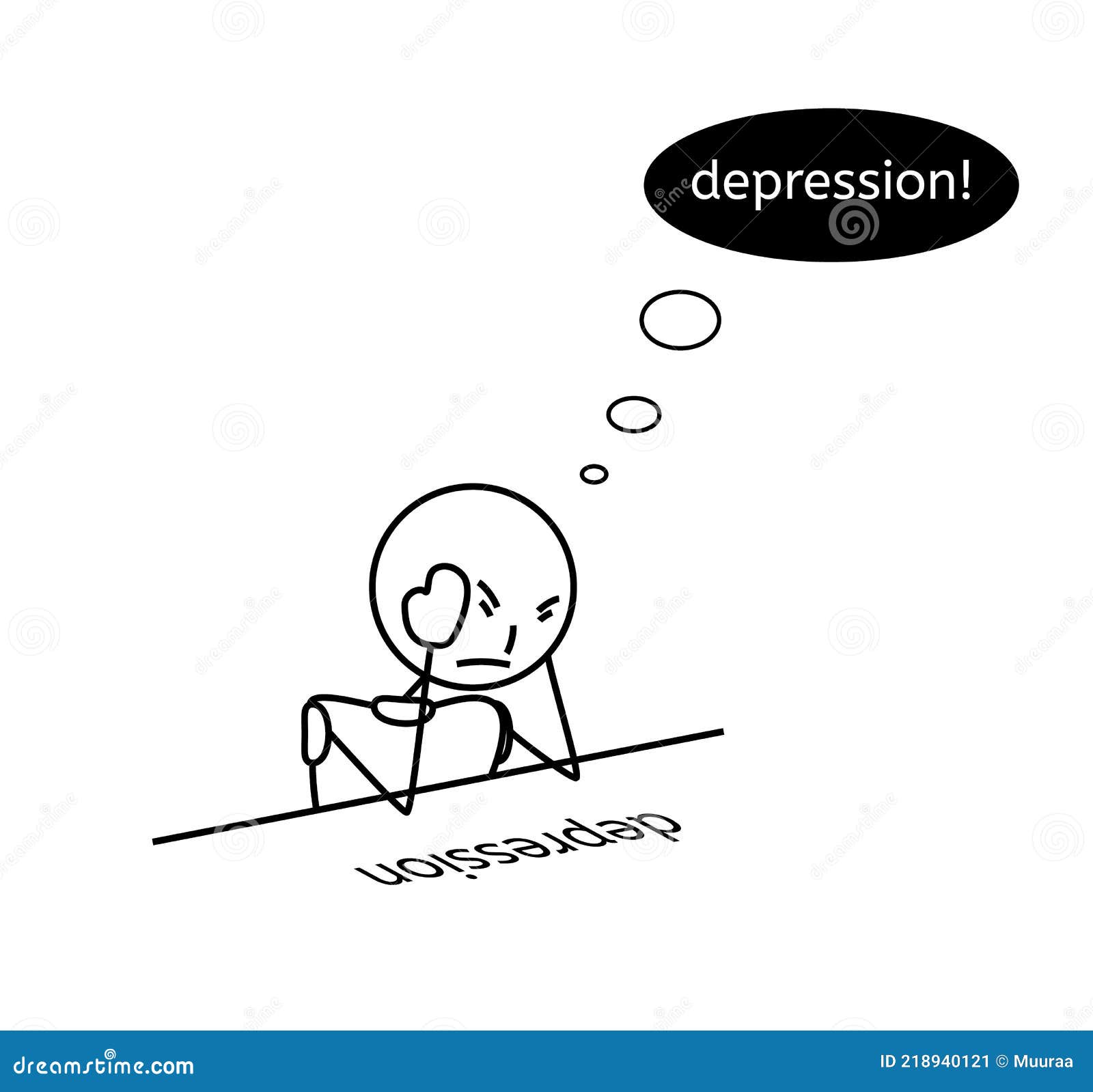 Unhappy Person Sitting In Garden Chair Drinking Beer, Vector Cartoon ...