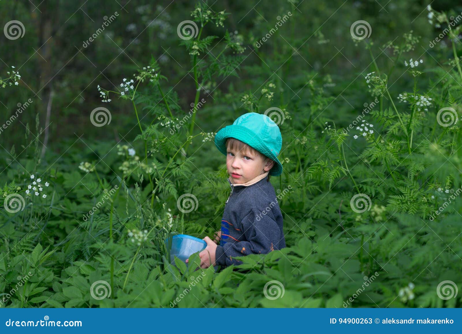 Sad, Upset Boy in the Forest Dark More Often. Stock Image - Image of ...