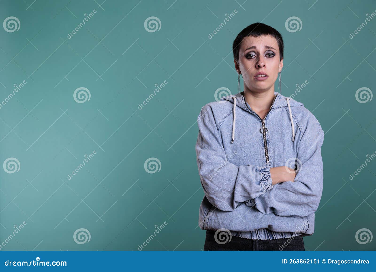 Sad Upset Woman Crying at Camera Having Negative Displeased Expression ...