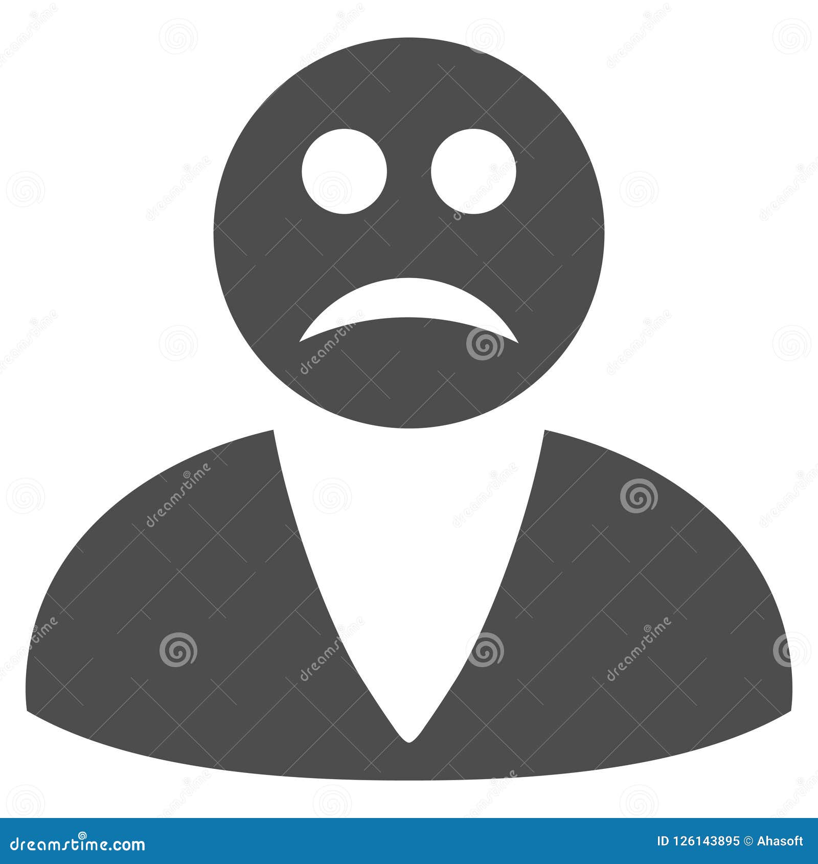 Sad User Flat Icon stock vector. Illustration of figure - 126143895