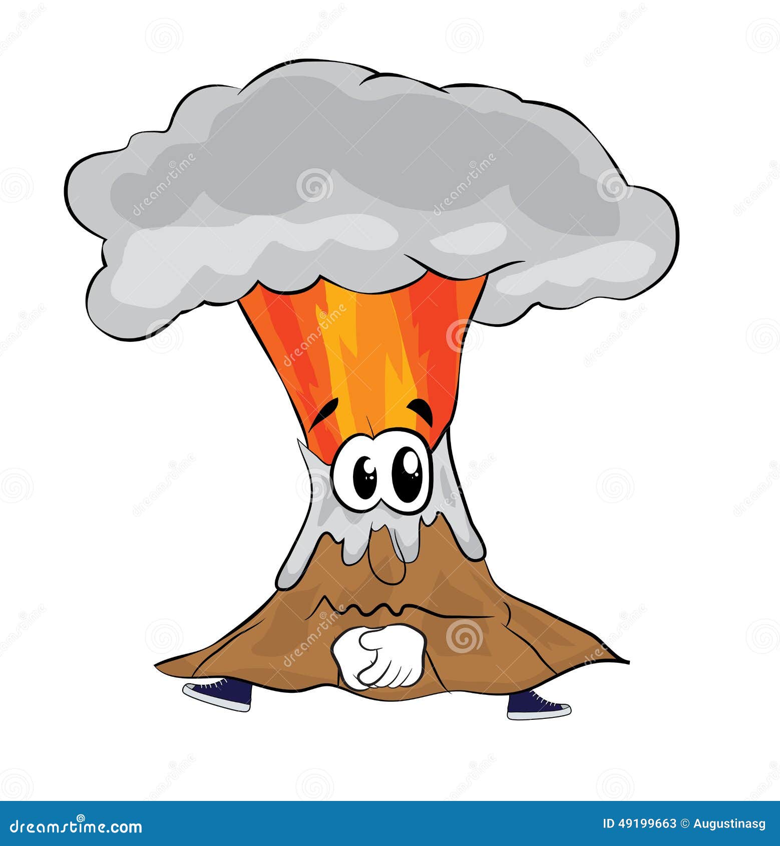 Sad volcano cartoon stock illustration. Illustration of volcano - 49199663