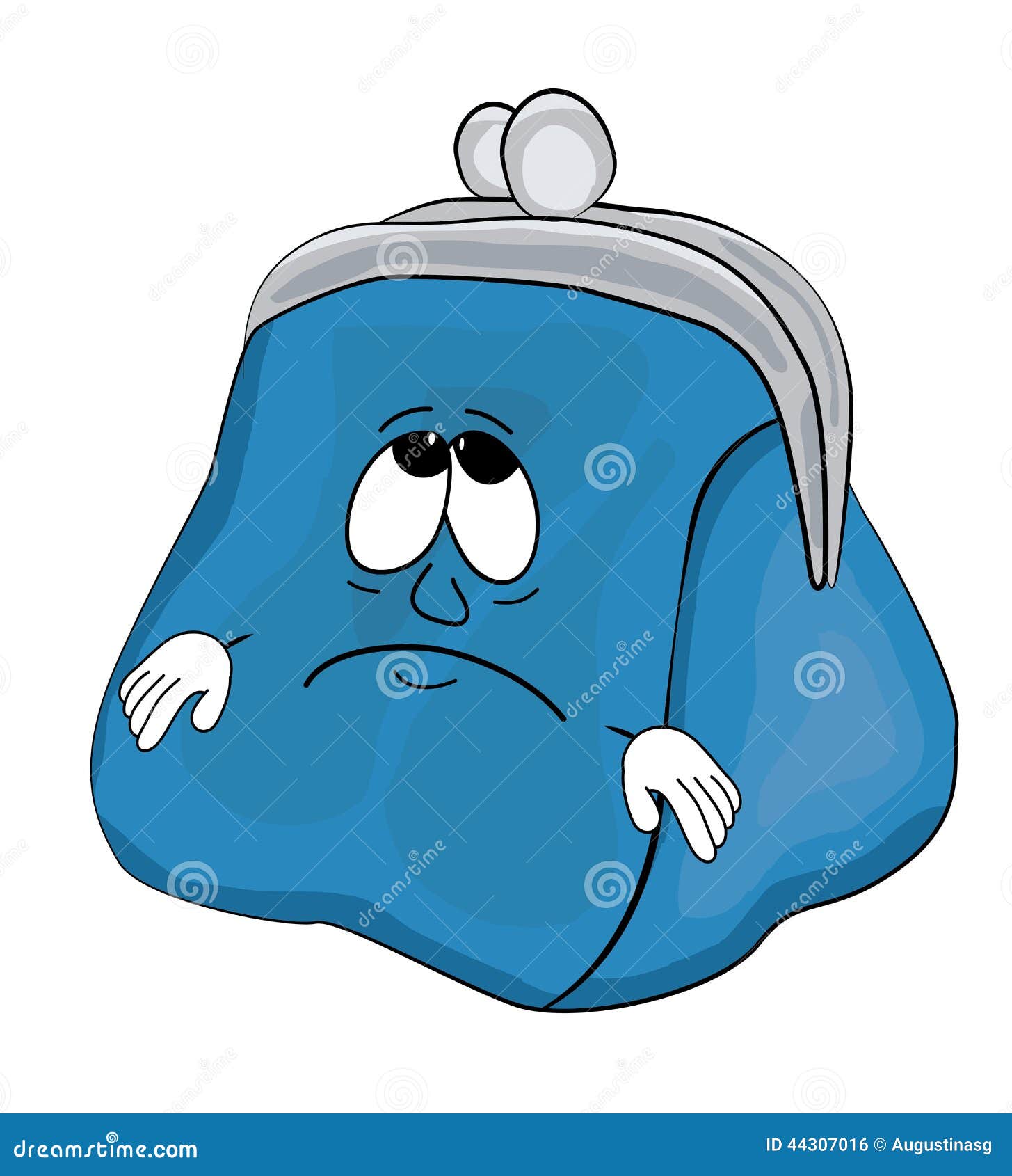 Sad wallet cartoon stock illustration. Illustration of sorrow - 44307016