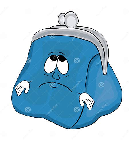 Sad wallet cartoon stock illustration. Illustration of sorrow - 44307016