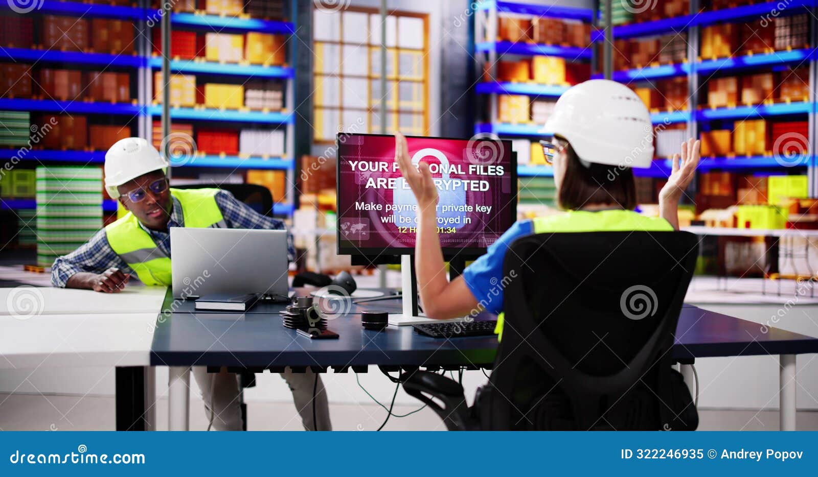 Sad Warehouse Worker stock image. Image of person, business - 322246935