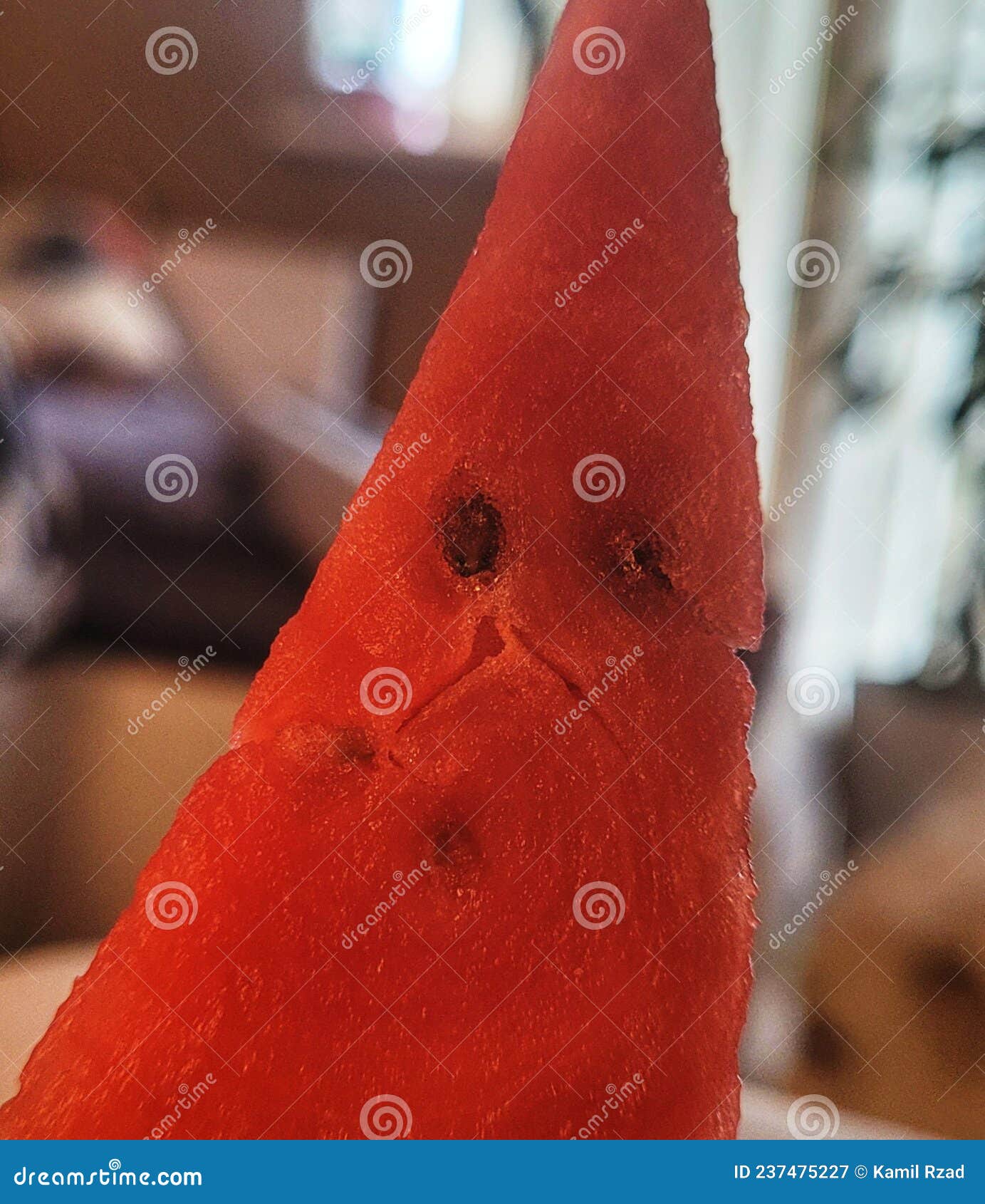 Sad watermelon slice stock image. Image of dessert, organ - 237475227