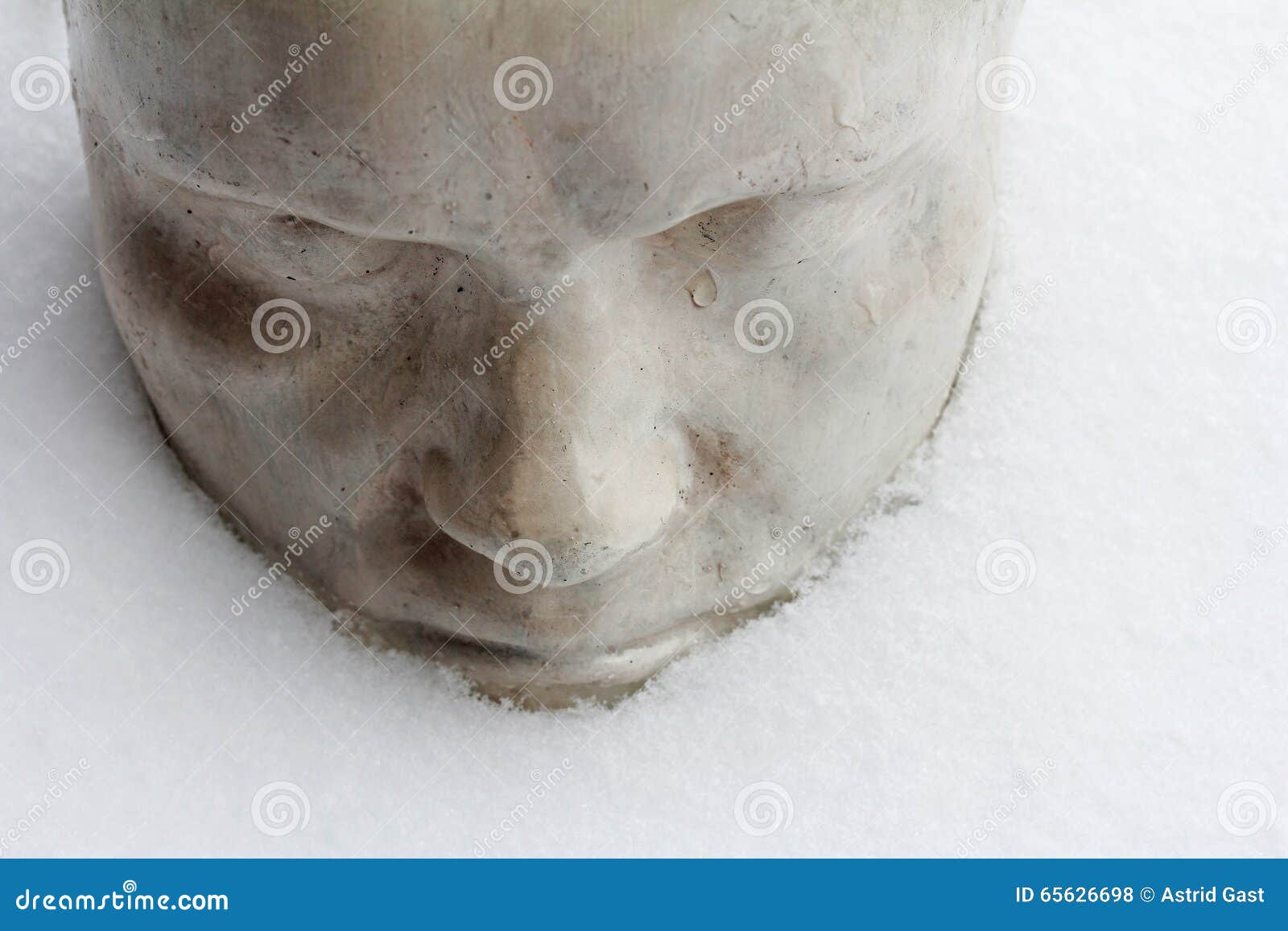 Sad Weeping Face in the Cold Snow Stock Photo - Image of hide, winter ...