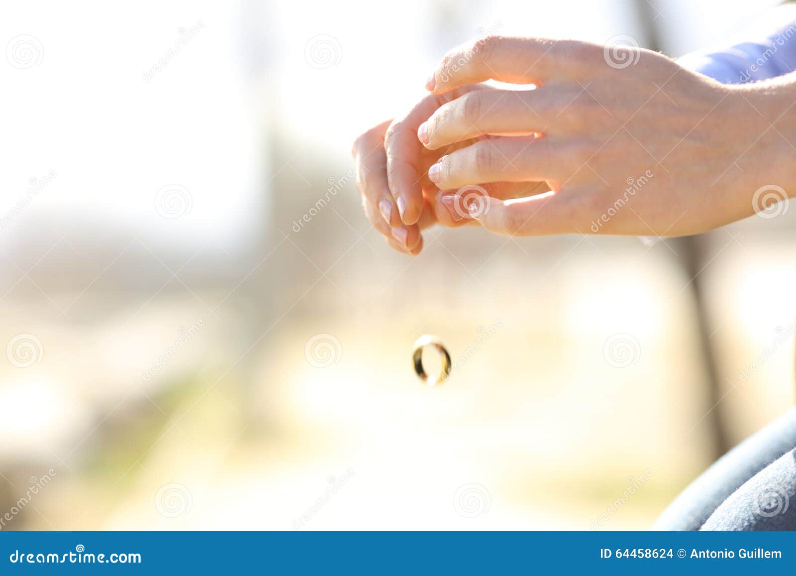 Sad Wife Hands Dropping Her Wedding Ring Stock Photo - Image of female ...