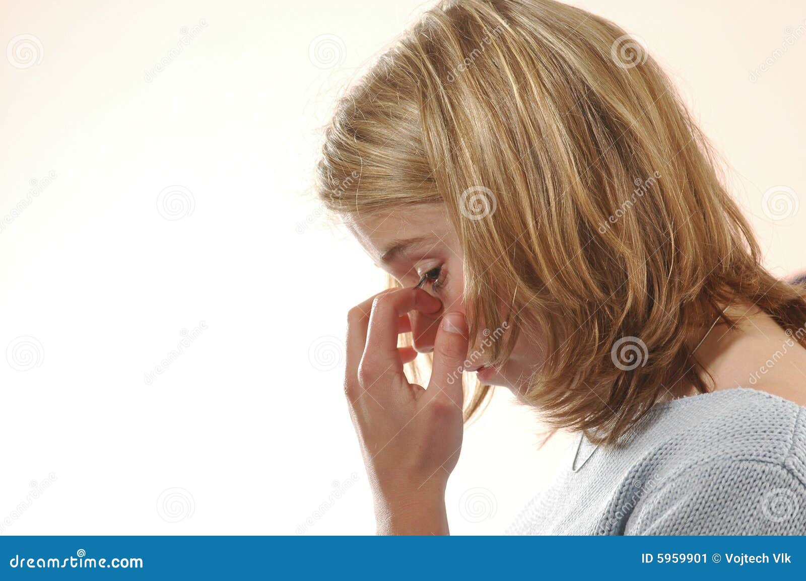 Sad woman stock image. Image of blonde, worried, woman - 5959901